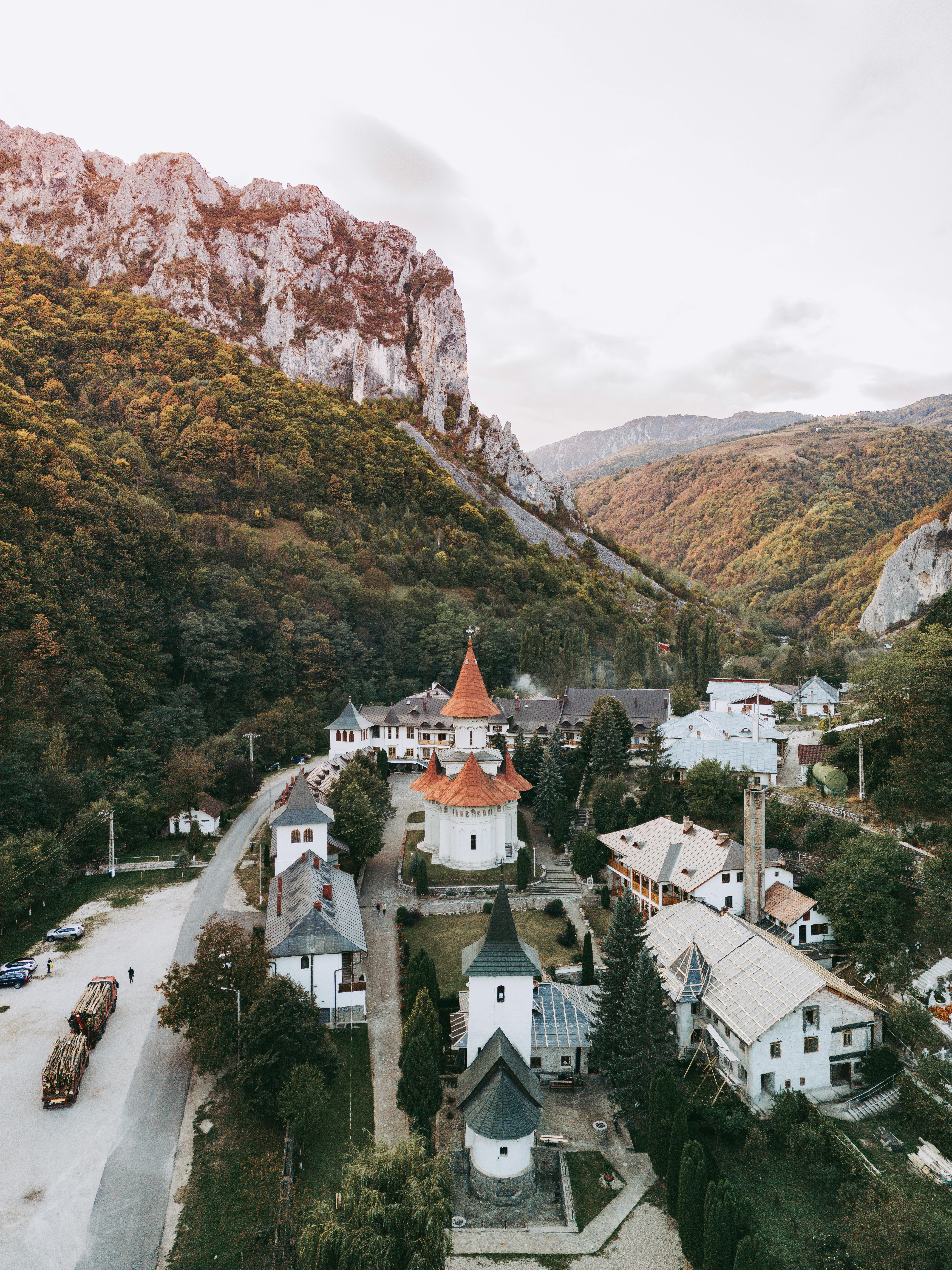 Aerial View of the Ramet Monastery in Romania · Free Stock Photo