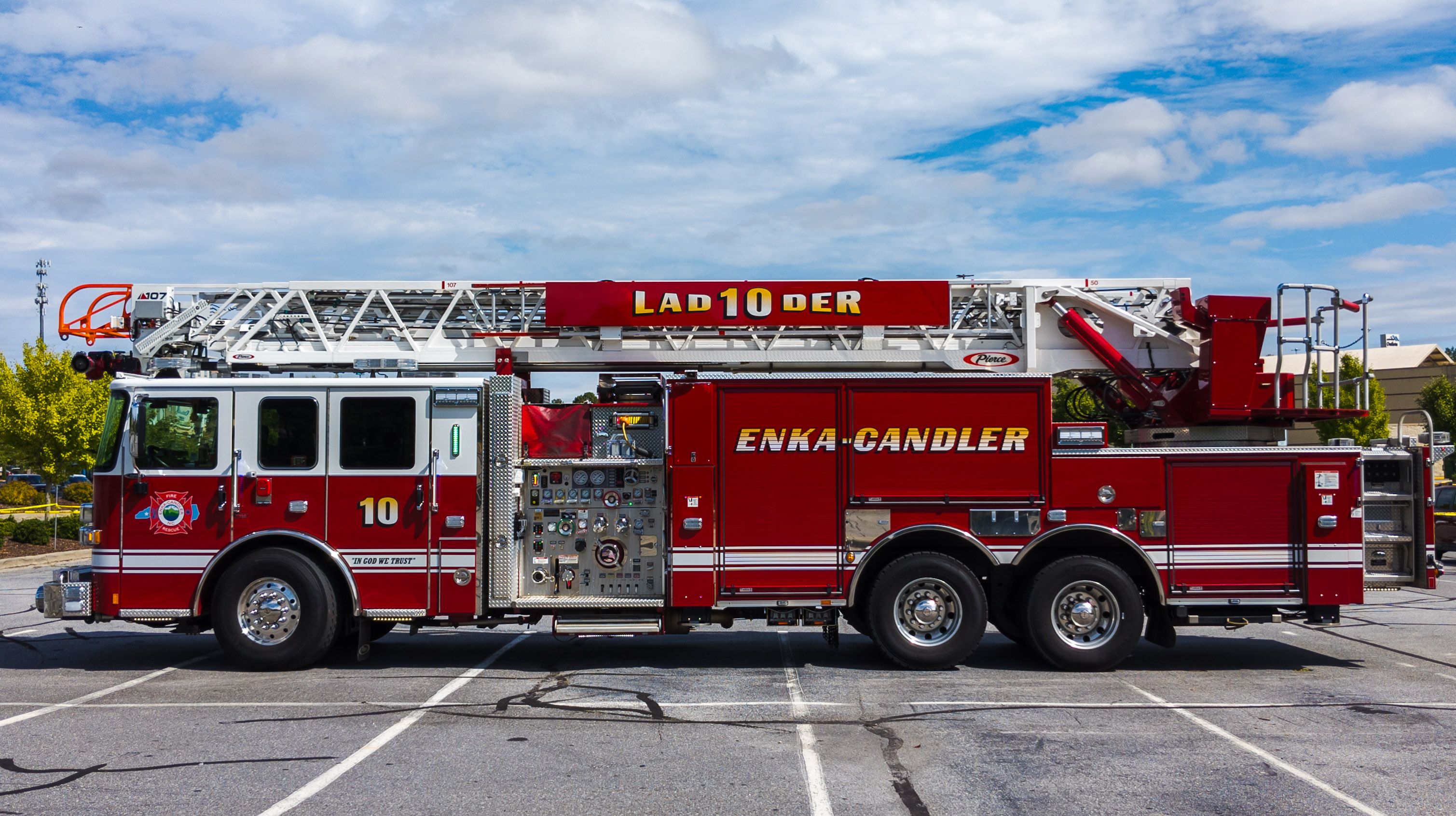 Red Fire Truck on Parking Lot · Free Stock Photo
