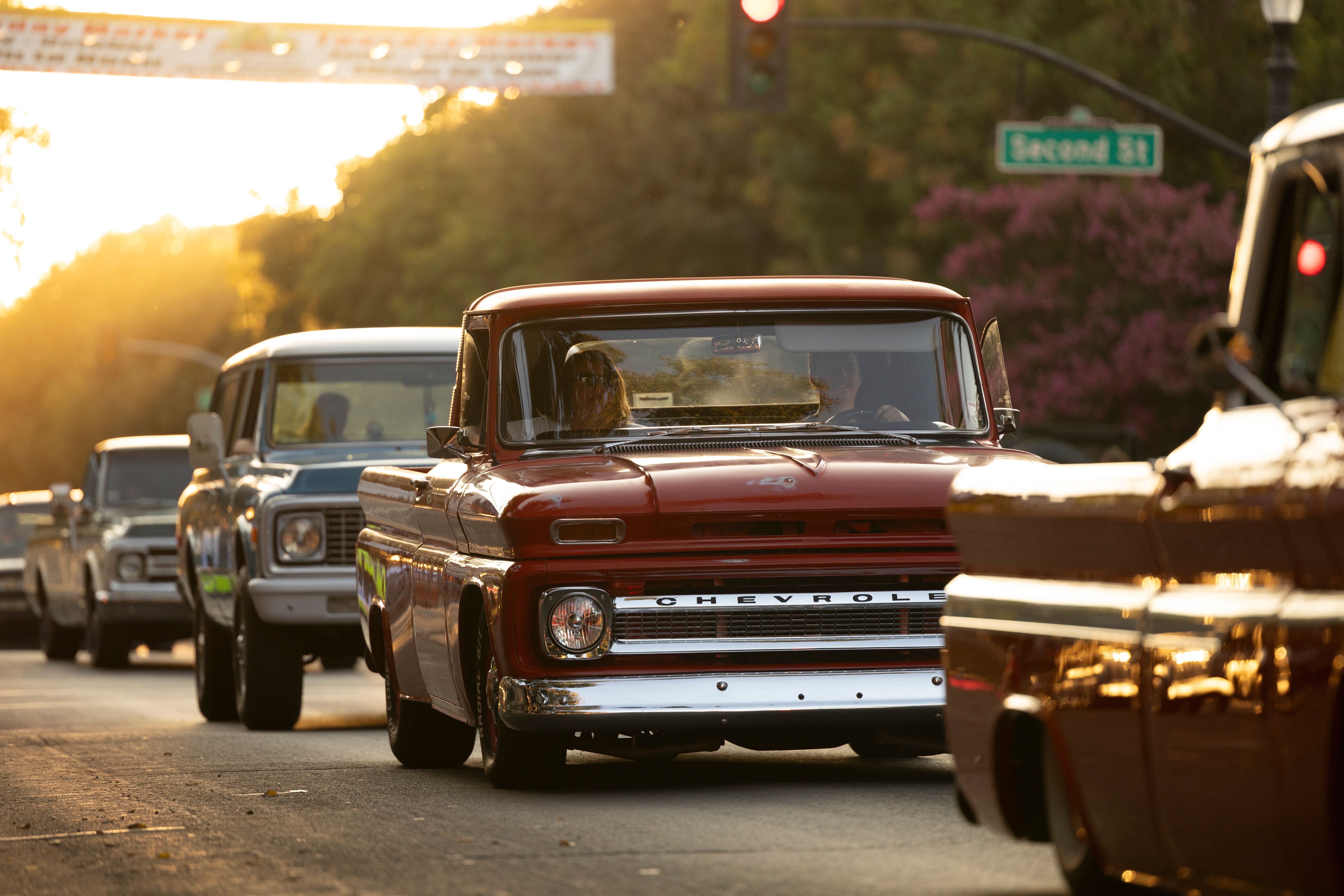 Retro Car on Road · Free Stock Photo