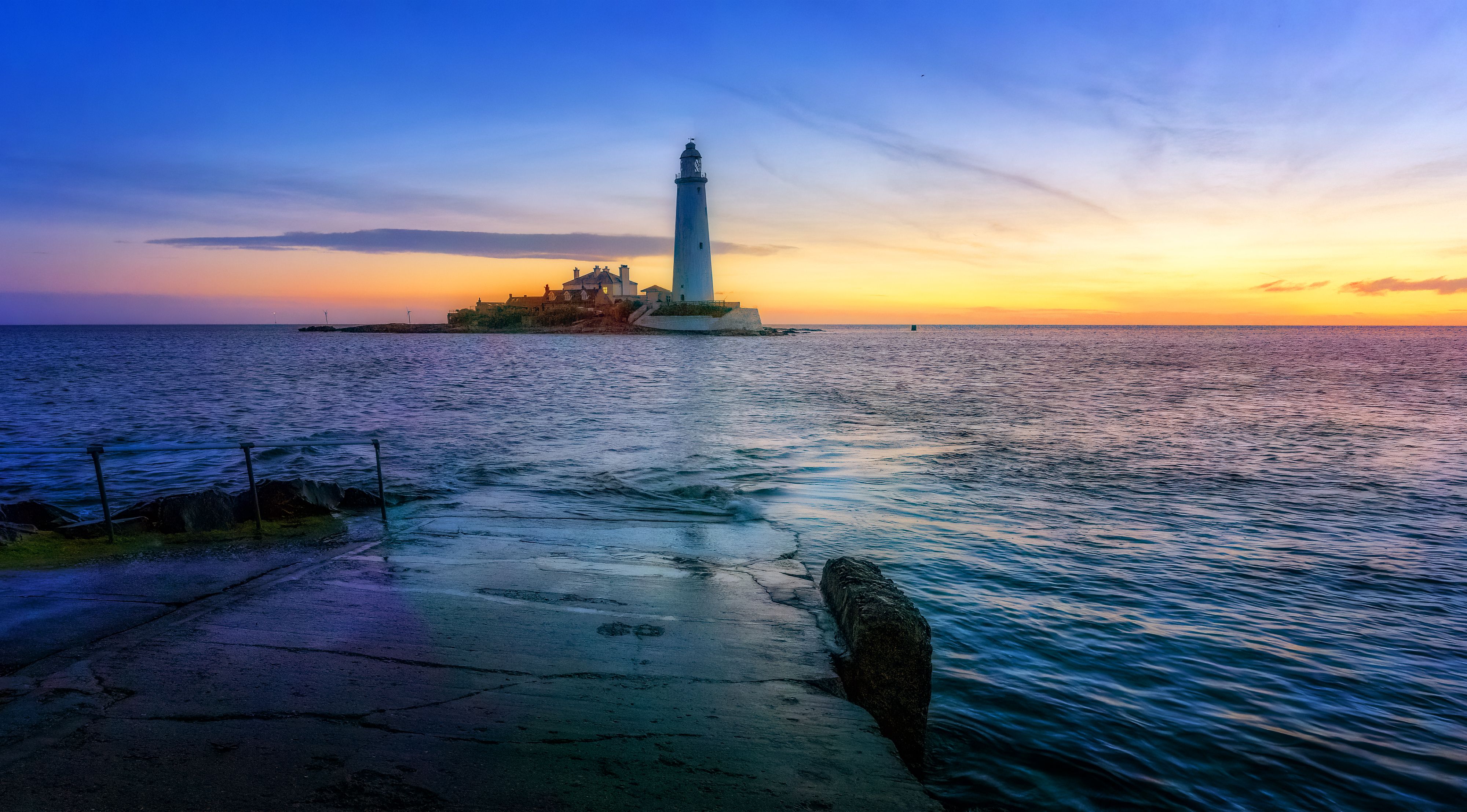 View of the St Mary Lighthouse, Whitley Bay, England, UK · Free Stock Photo