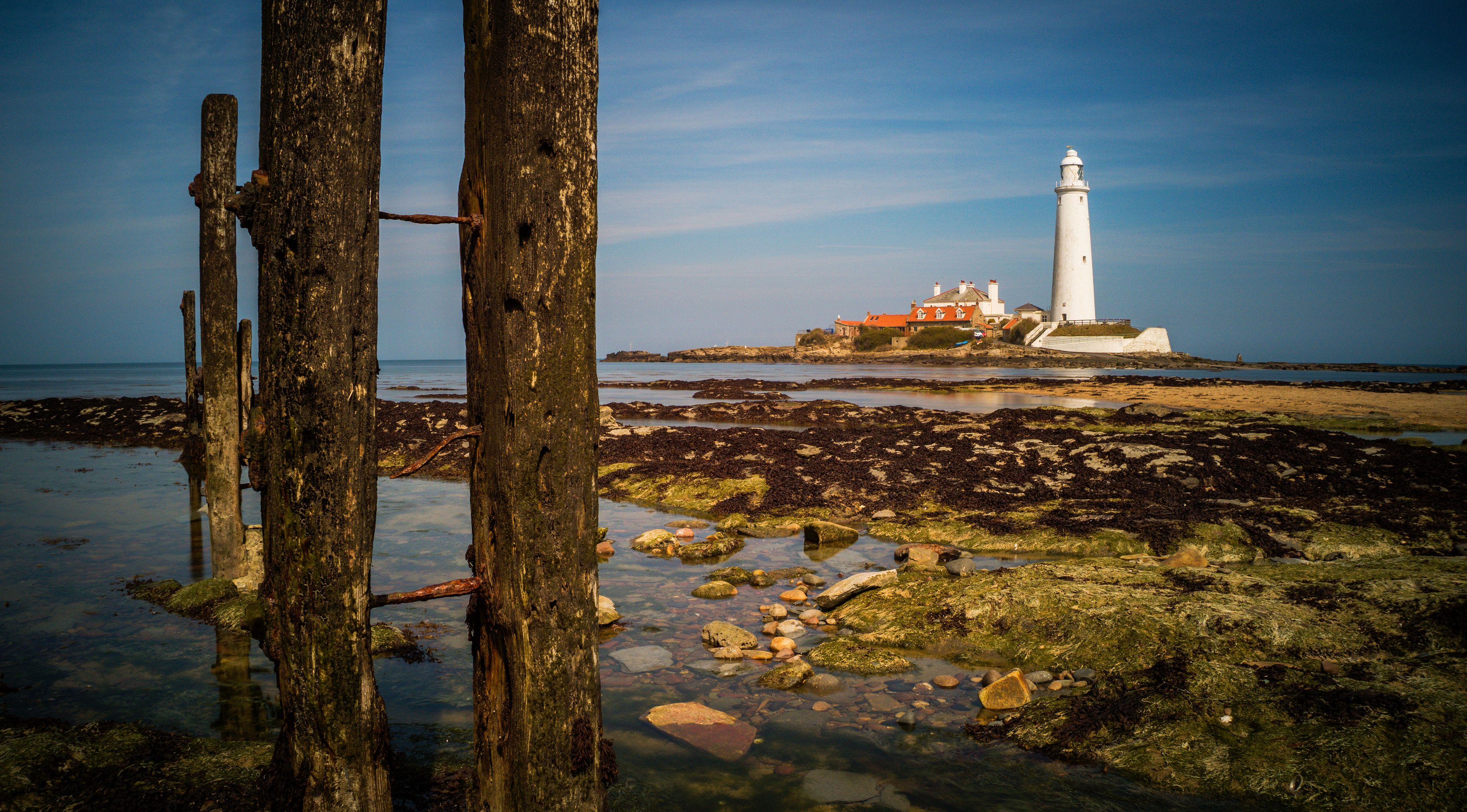 View of the St Mary Lighthouse, Whitley Bay, England, UK · Free Stock Photo