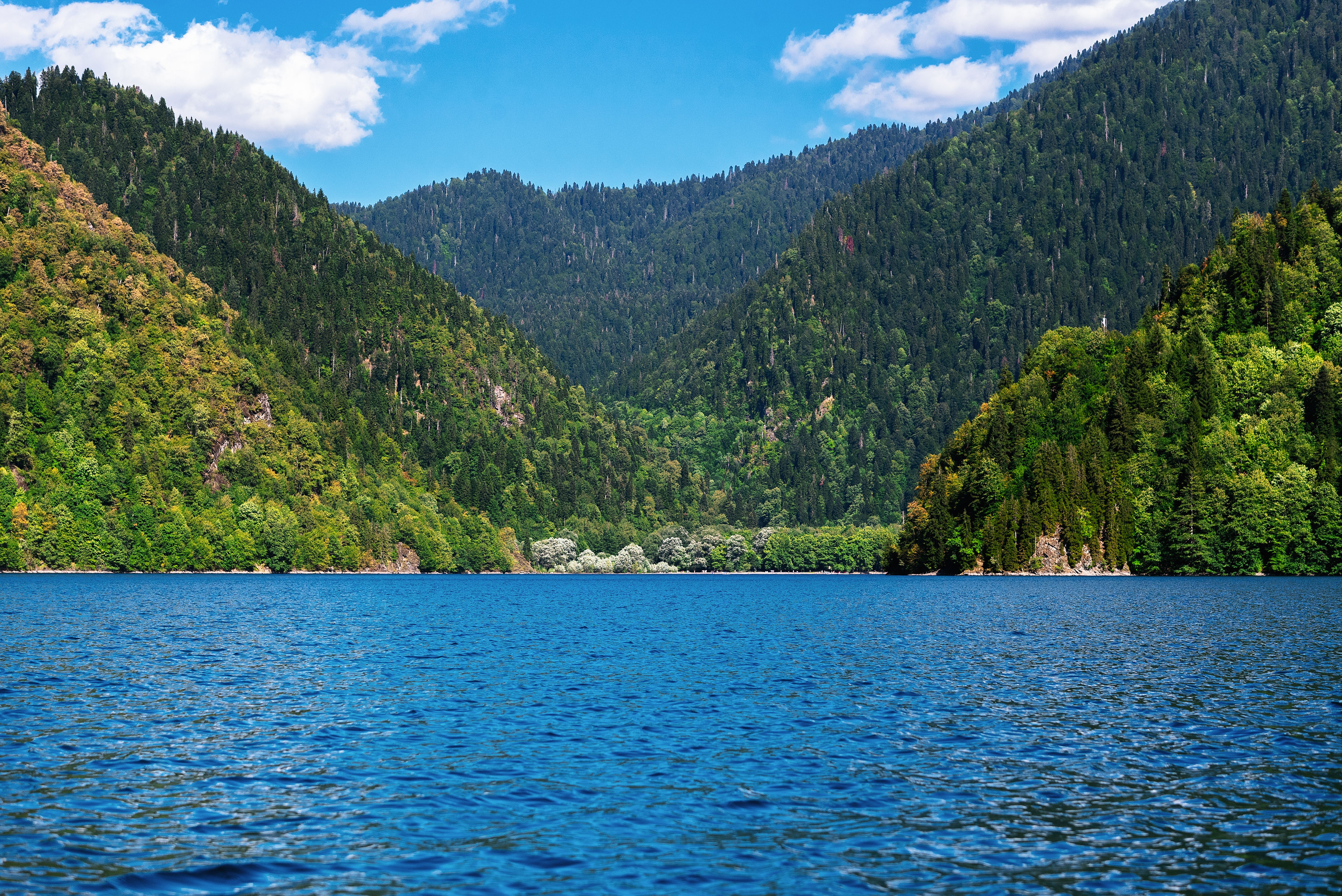 Calm Blue Lake by Green Hill · Free Stock Photo