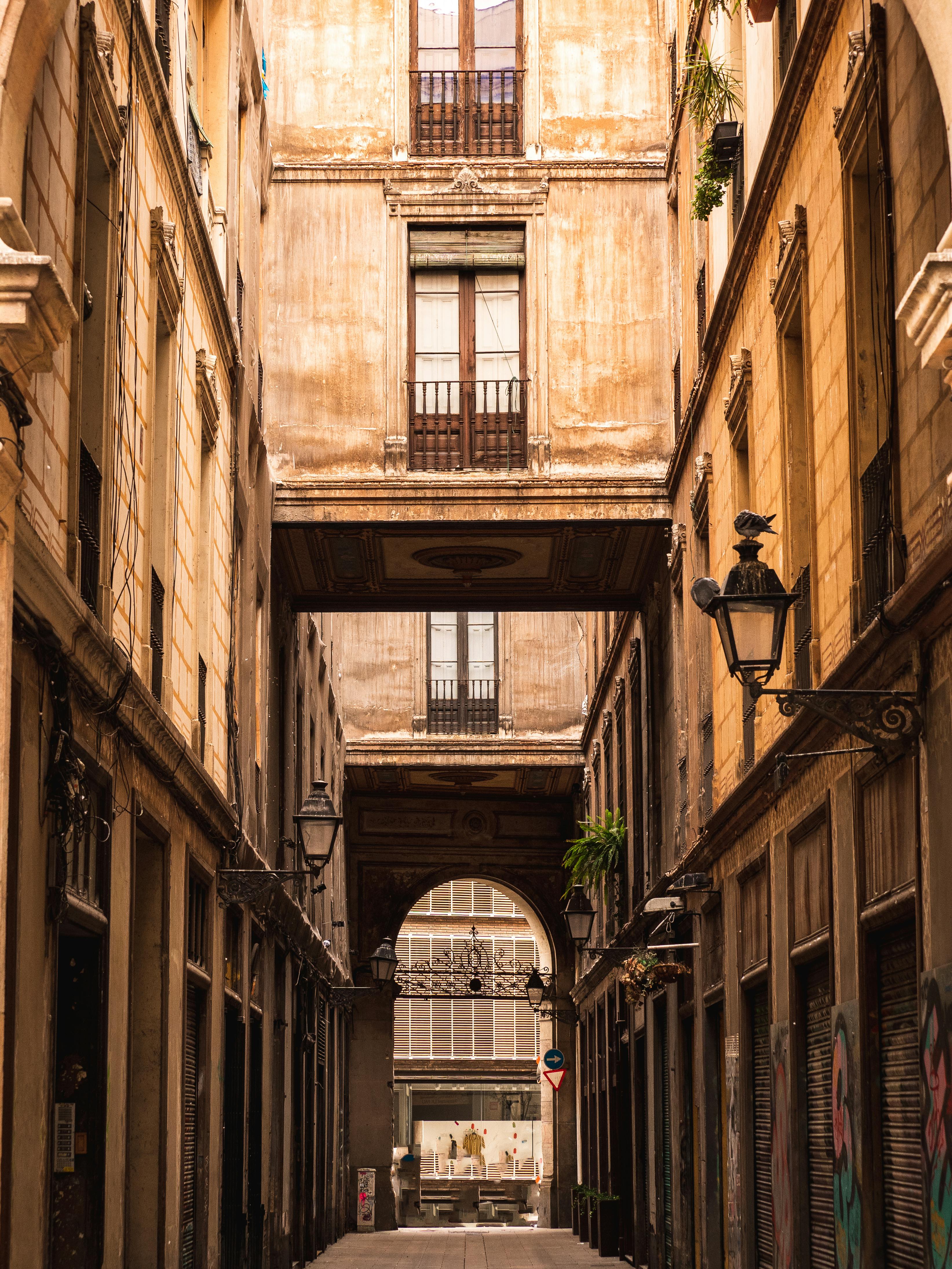 View of an Alley between the Walls of an Apartment Building · Free ...