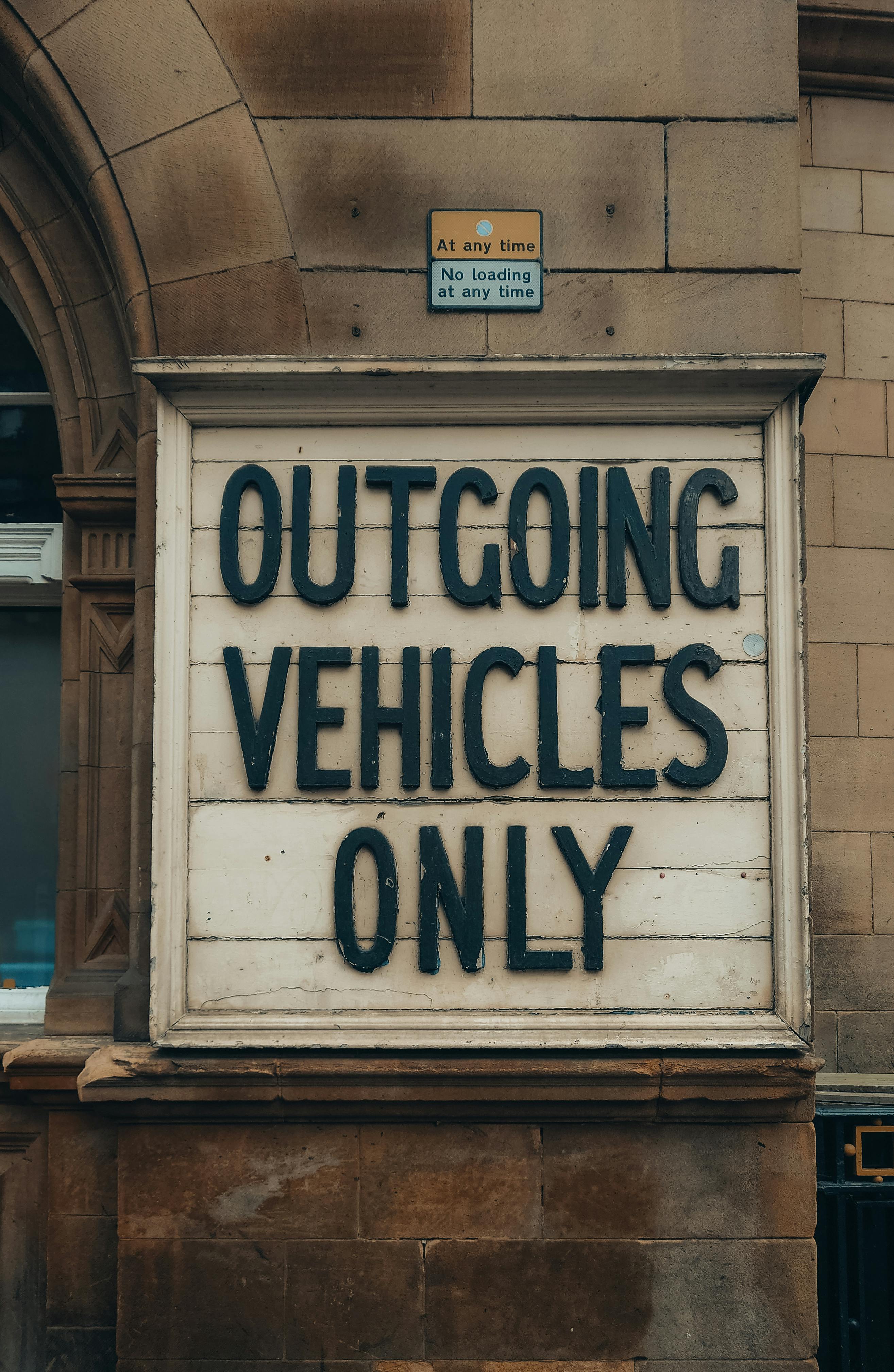 Outgoing vehicles only sign · Free Stock Photo
