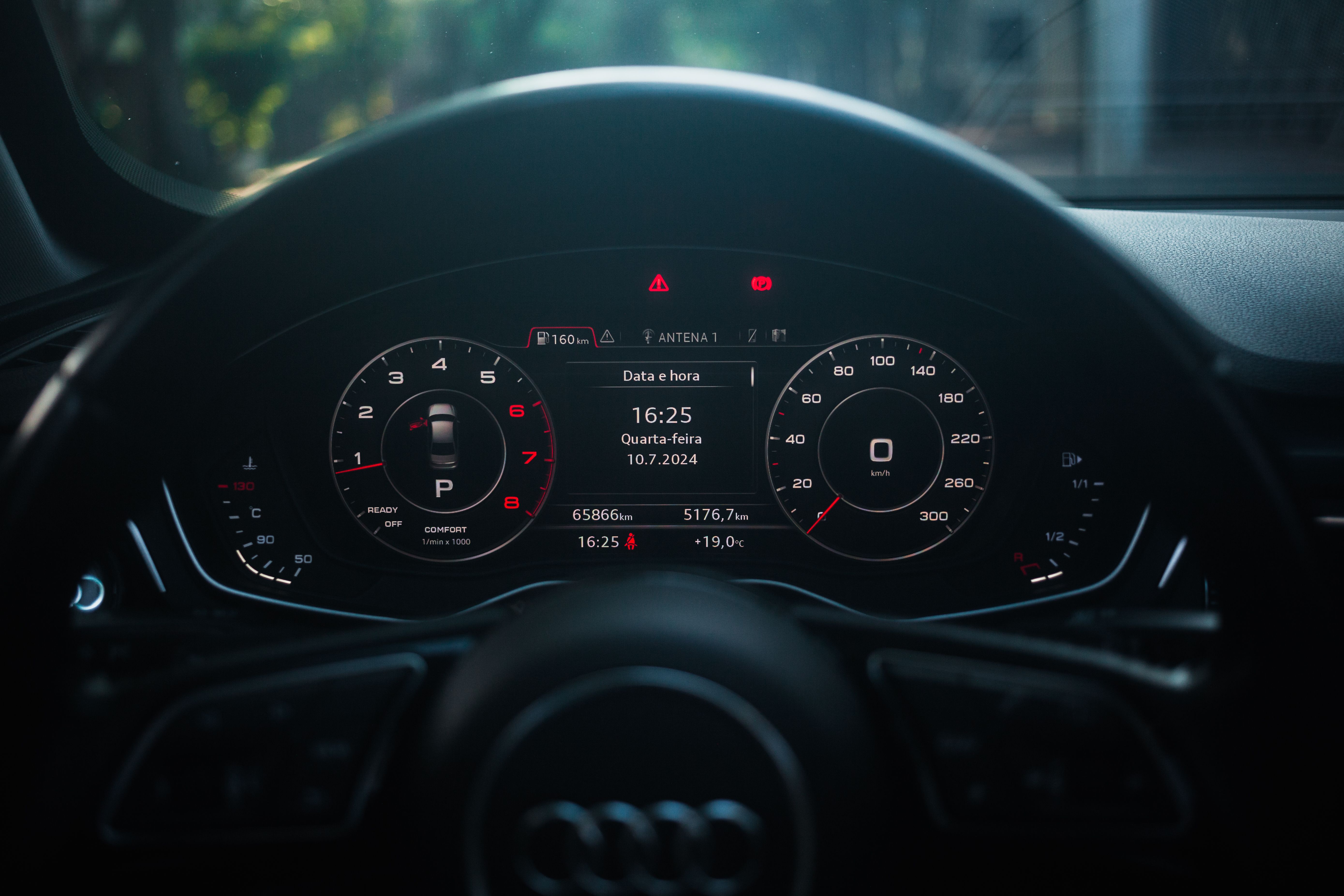 View of the Steering Wheel and the Dashboard Inside an Audi A4 · Free ...