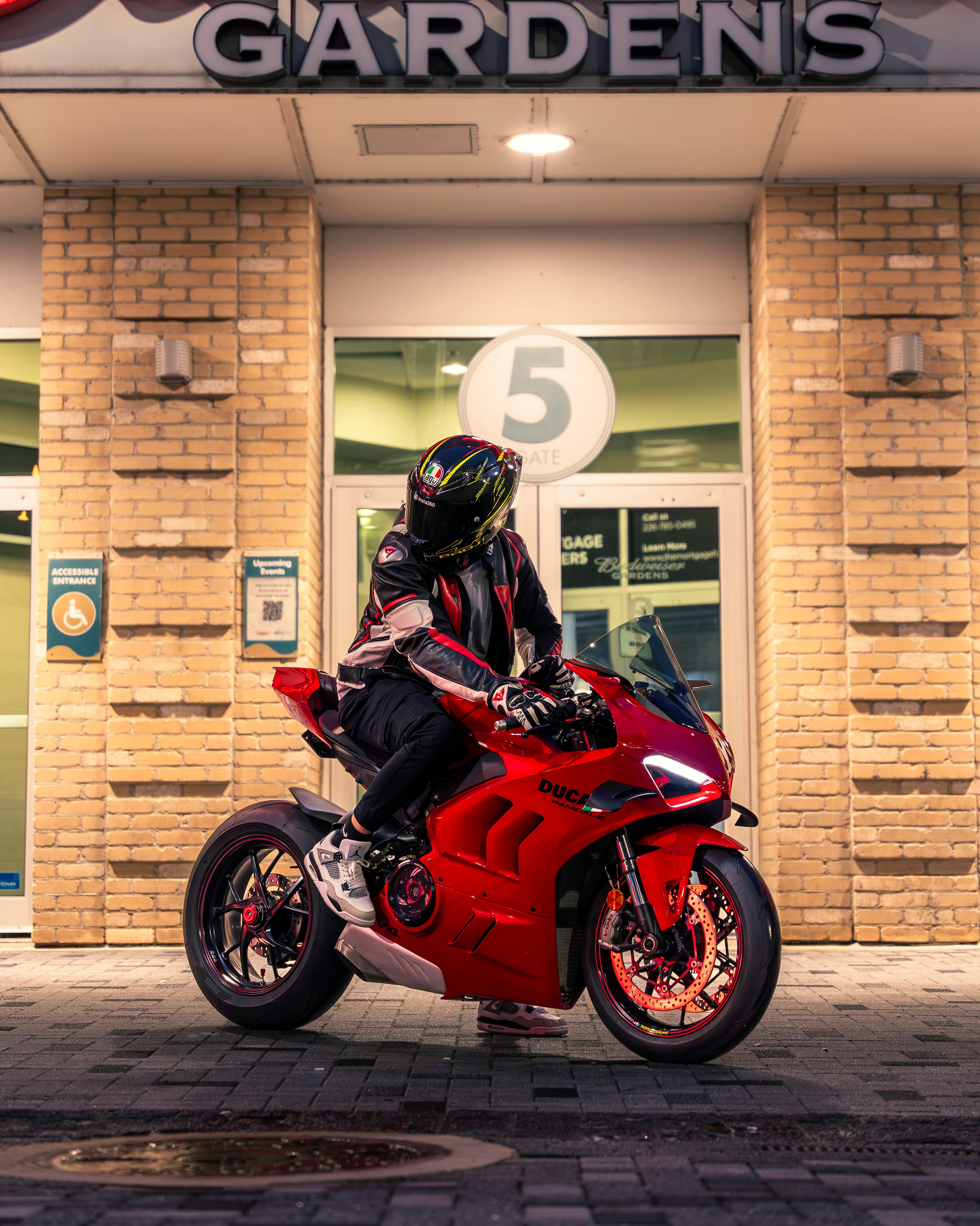 Man on Red Ducati Panigale · Free Stock Photo