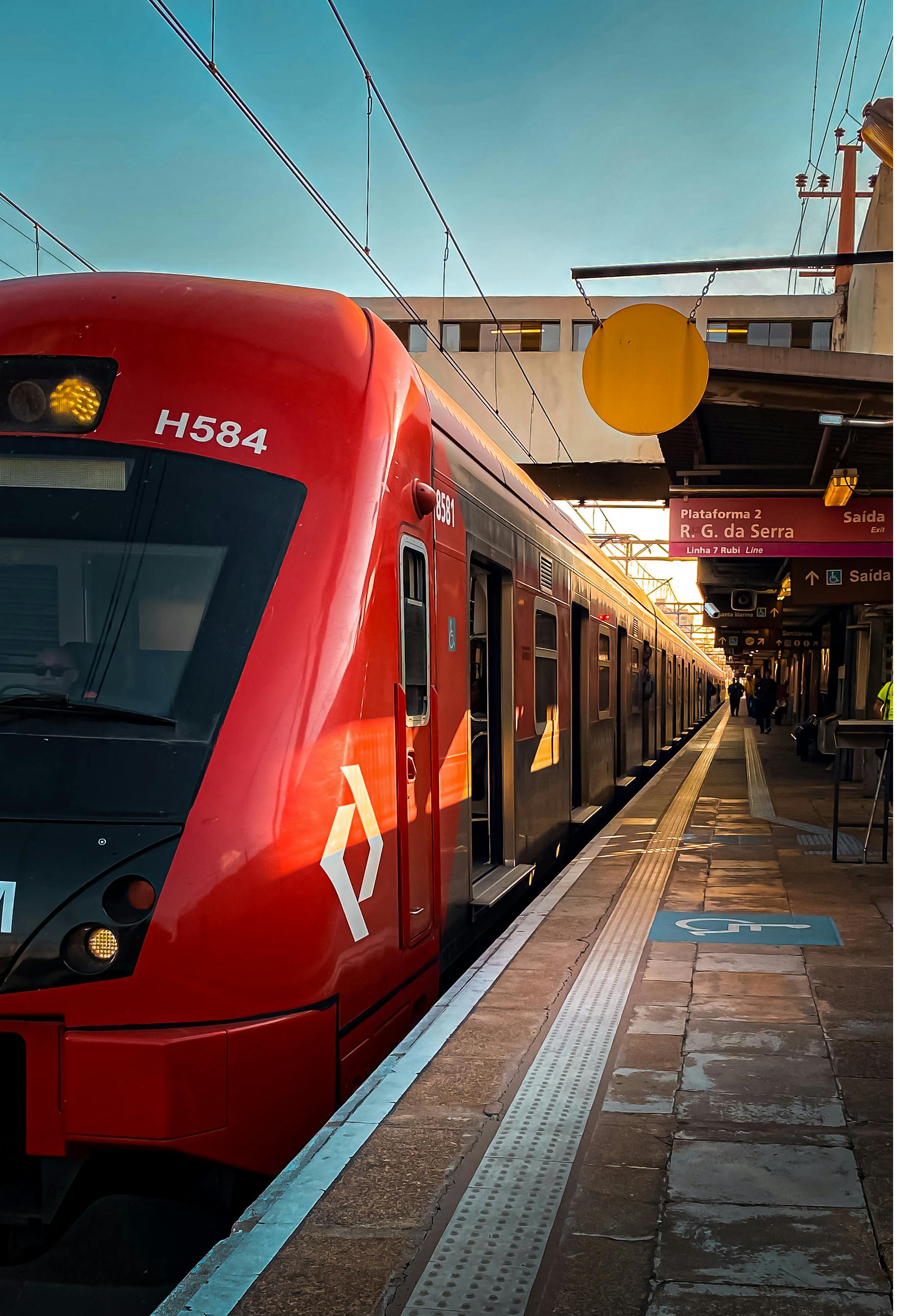 Red Train at Railway Station in Sao Paulo · Free Stock Photo