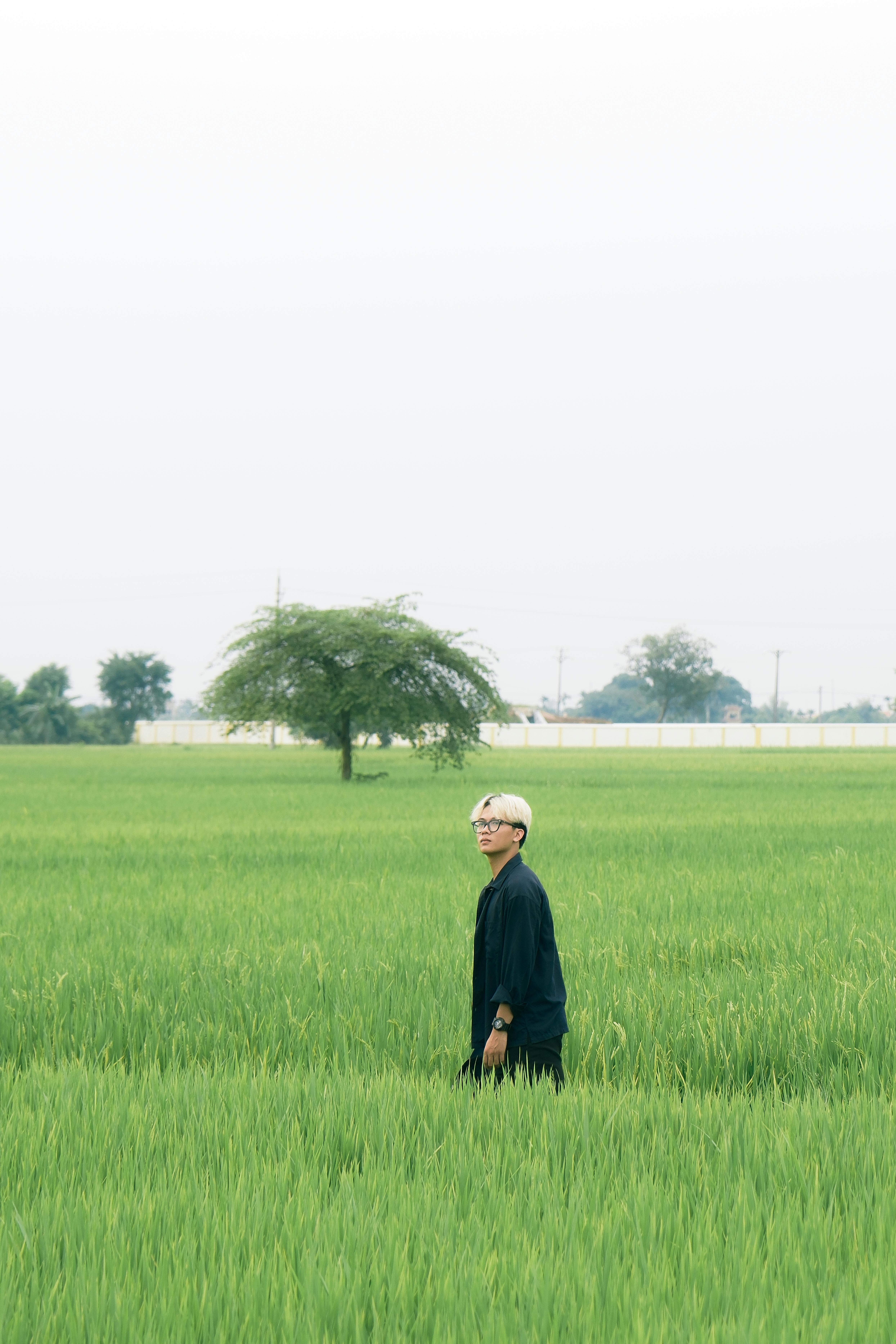 Man Standing on Green Field · Free Stock Photo