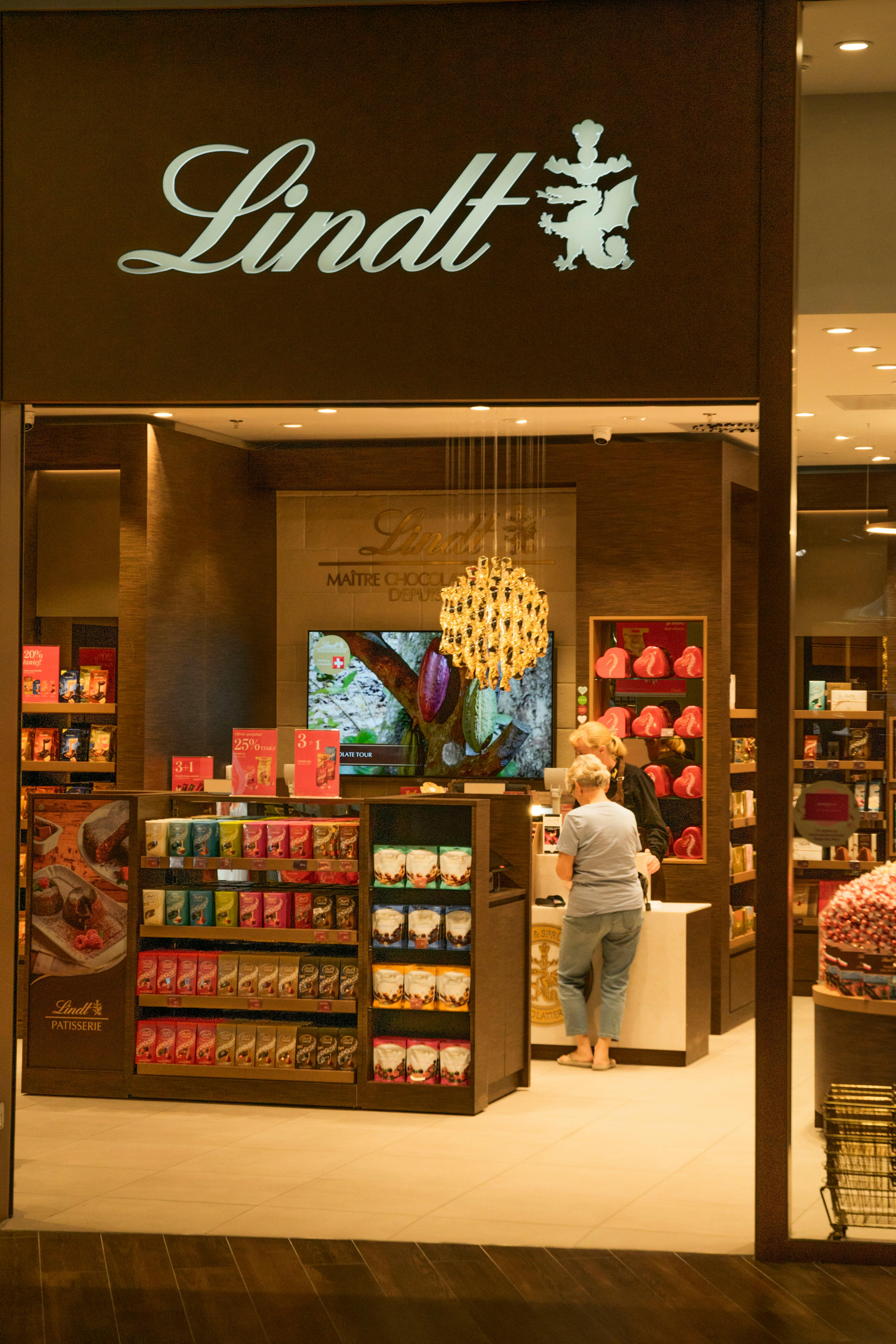 Entrance of the Lindt Store with Chocolates · Free Stock Photo