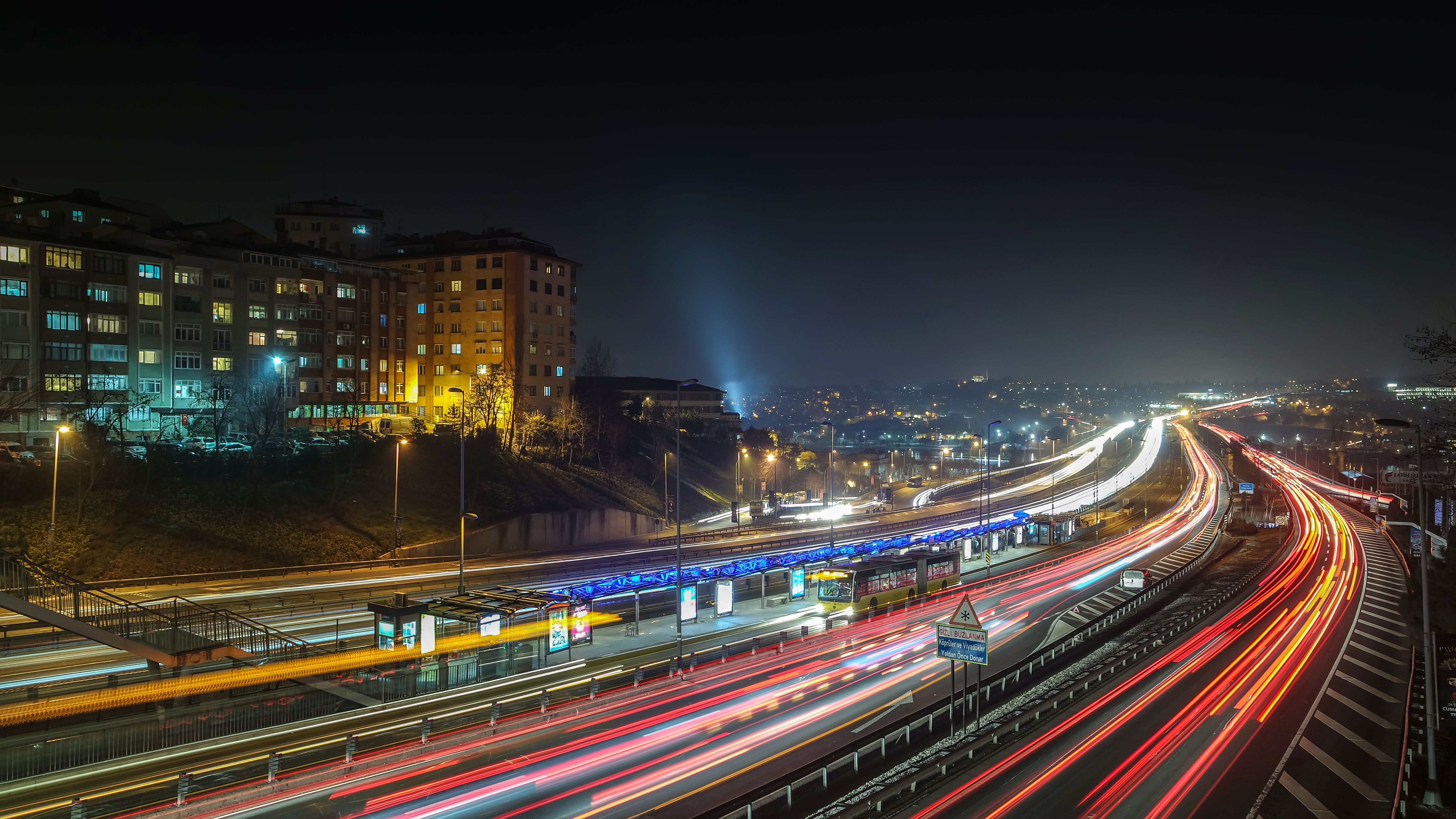 Lights on Street in Istanbul in Turkey at Night · Free Stock Photo