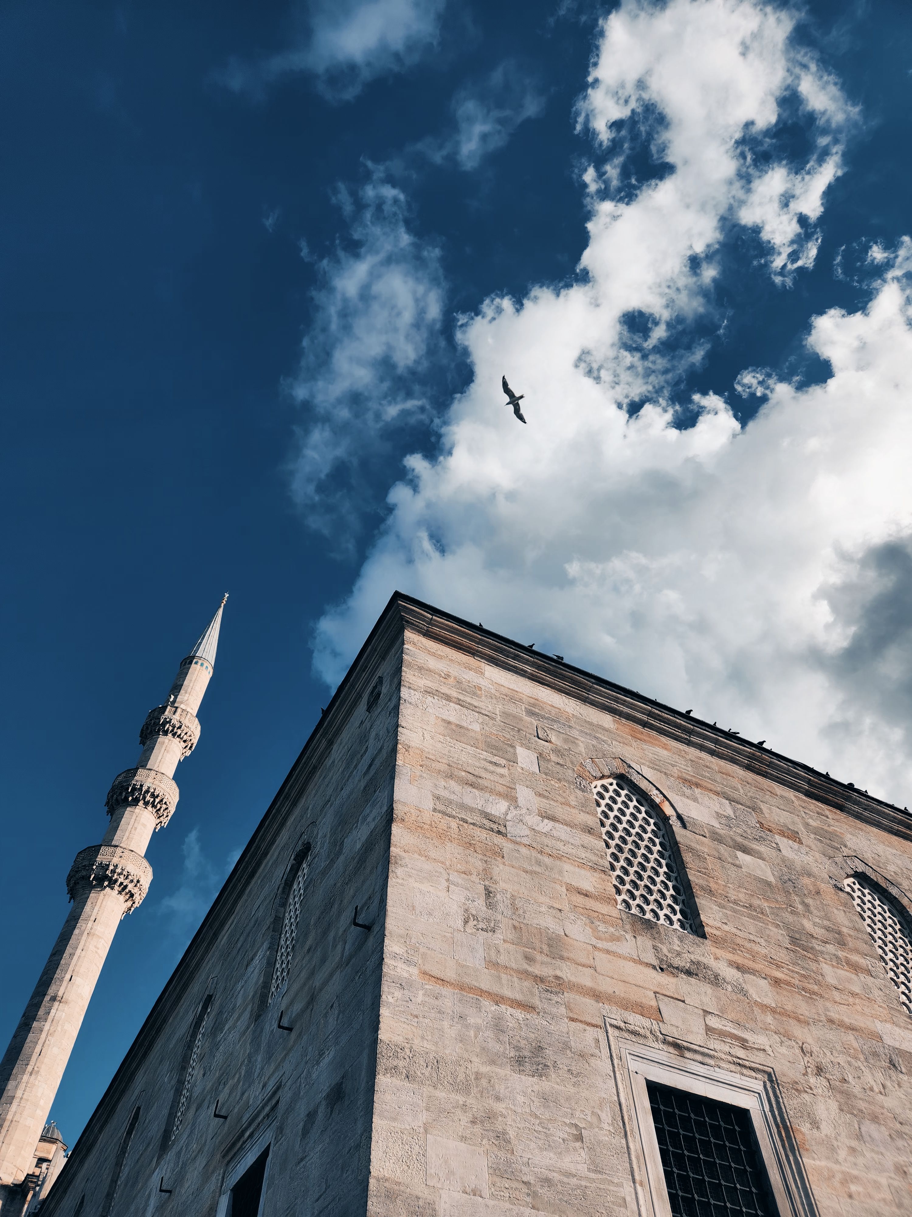Corner of Mosque with Minaret · Free Stock Photo