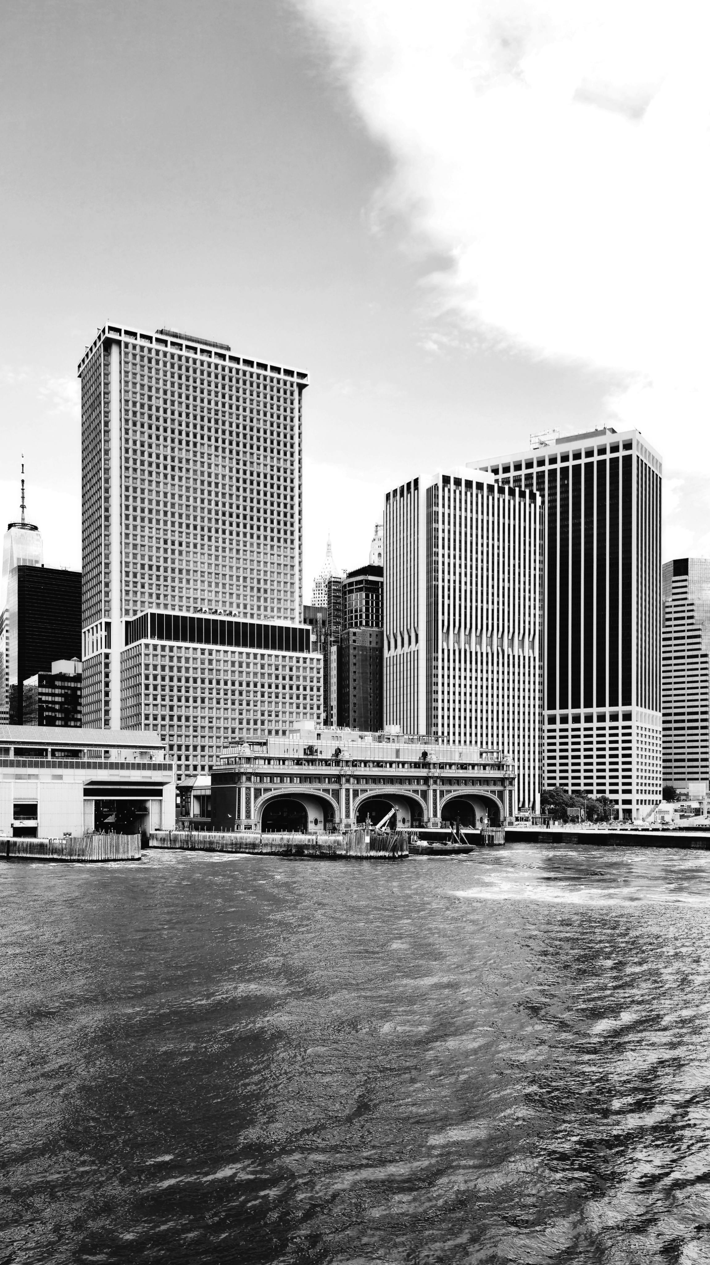 Whitehall Terminal Panorama of Manhattan cityscape in New York City ...
