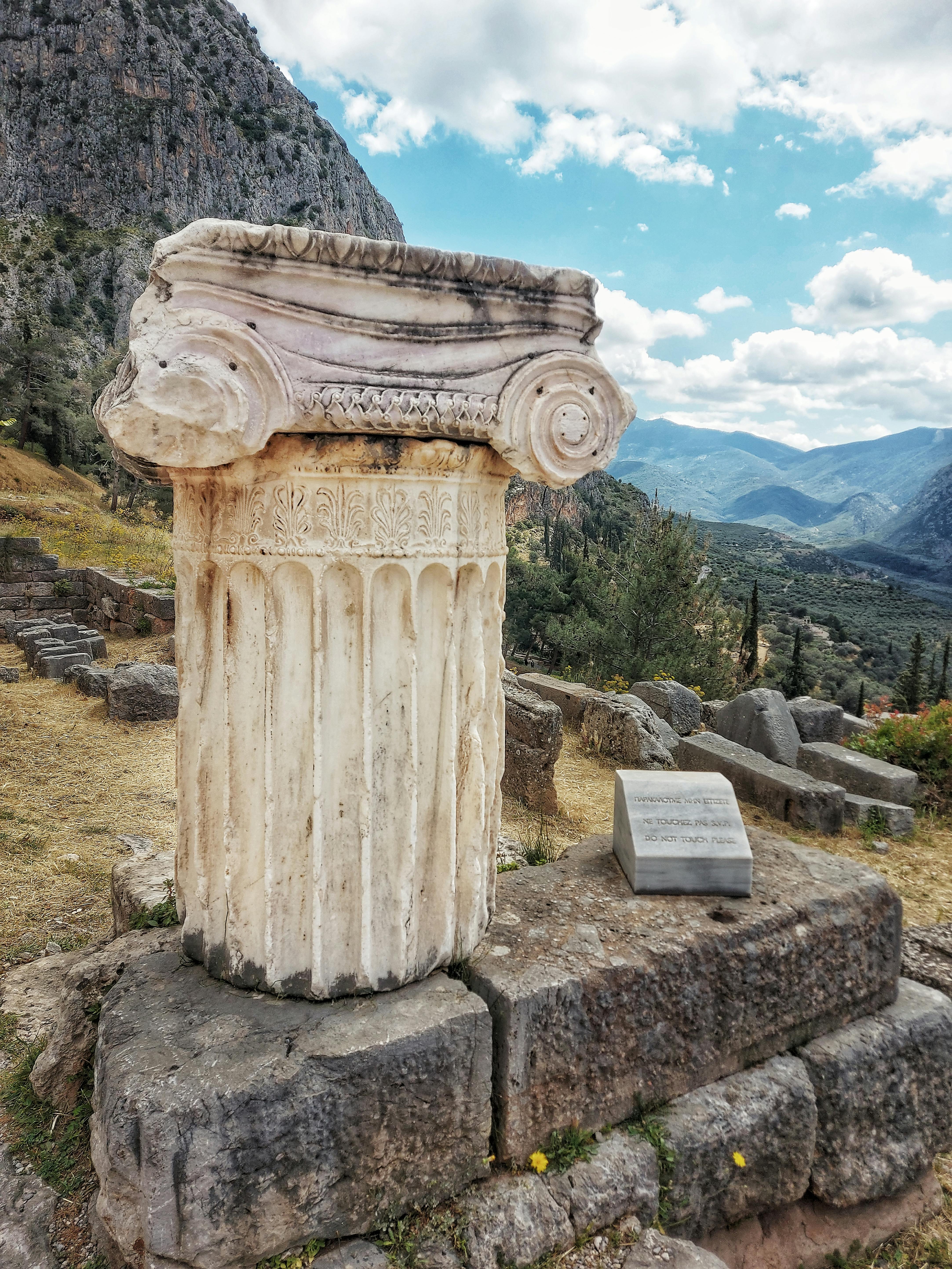 Ancient Greek Ionic Column at Archaeological Site · Free Stock Photo
