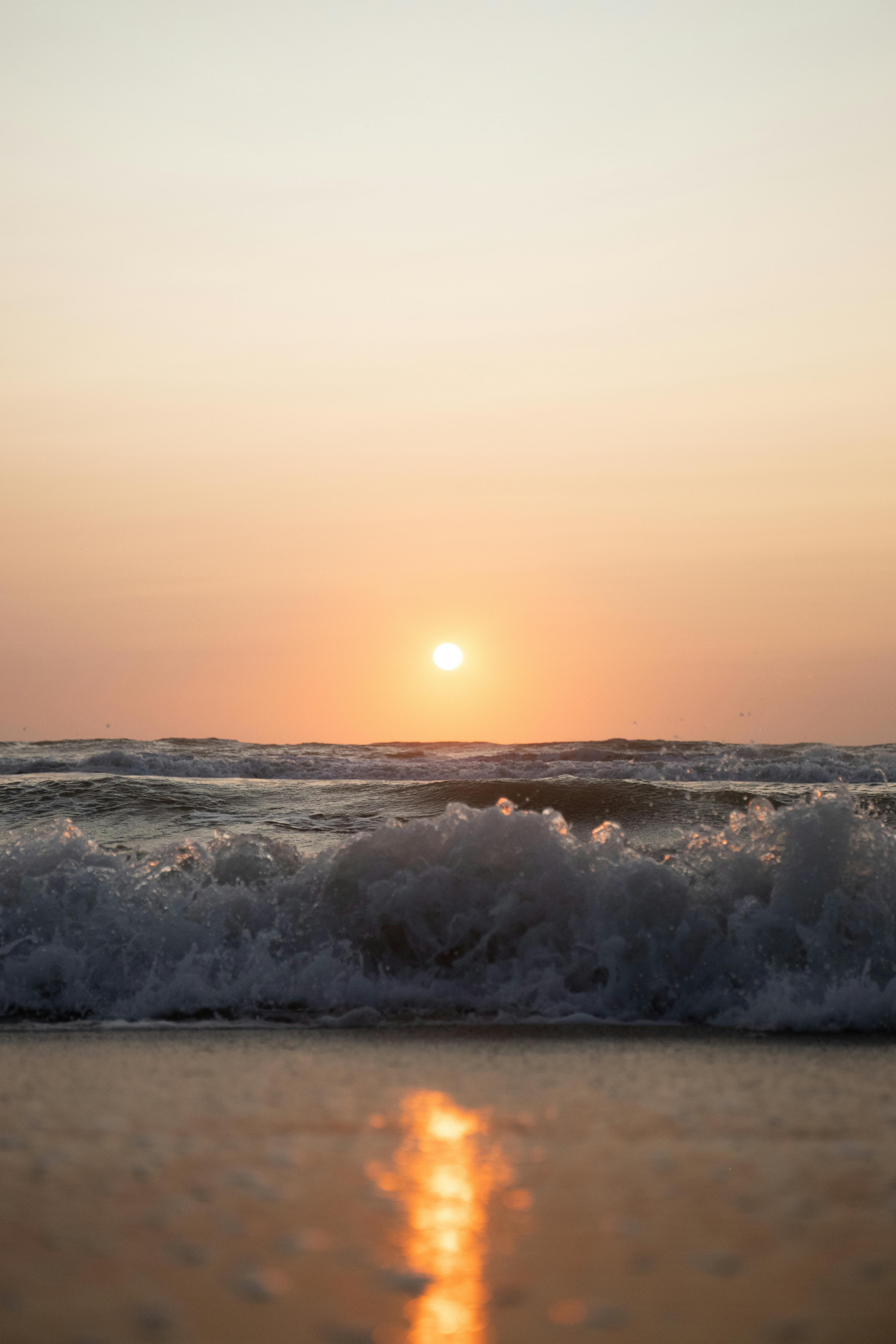 Gün Batımı Sırasında Turuncu Gökyüzü Altında Ağacın Yanında Beyaz Tekne ...