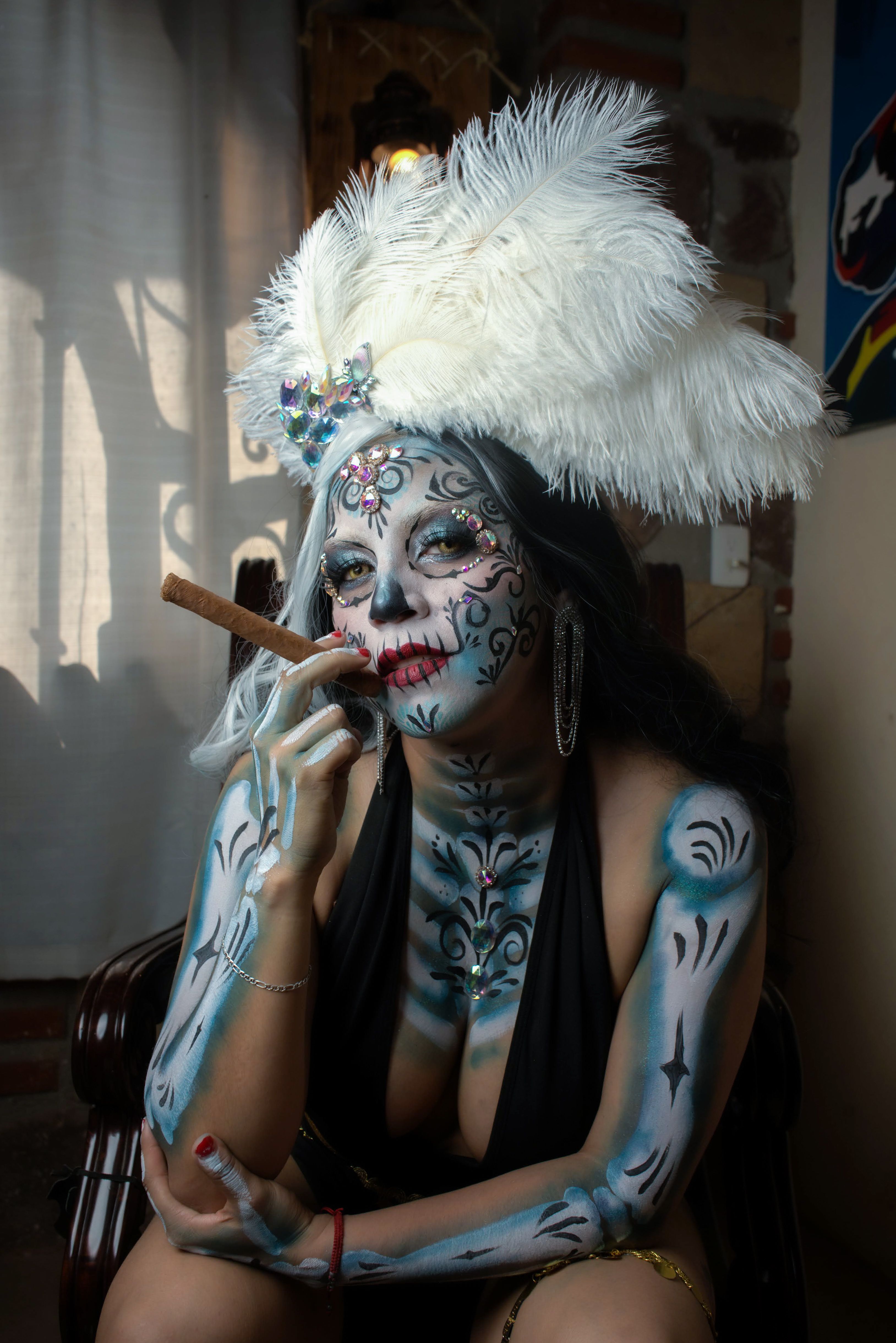 Portrait of Catrina with Cigar · Free Stock Photo