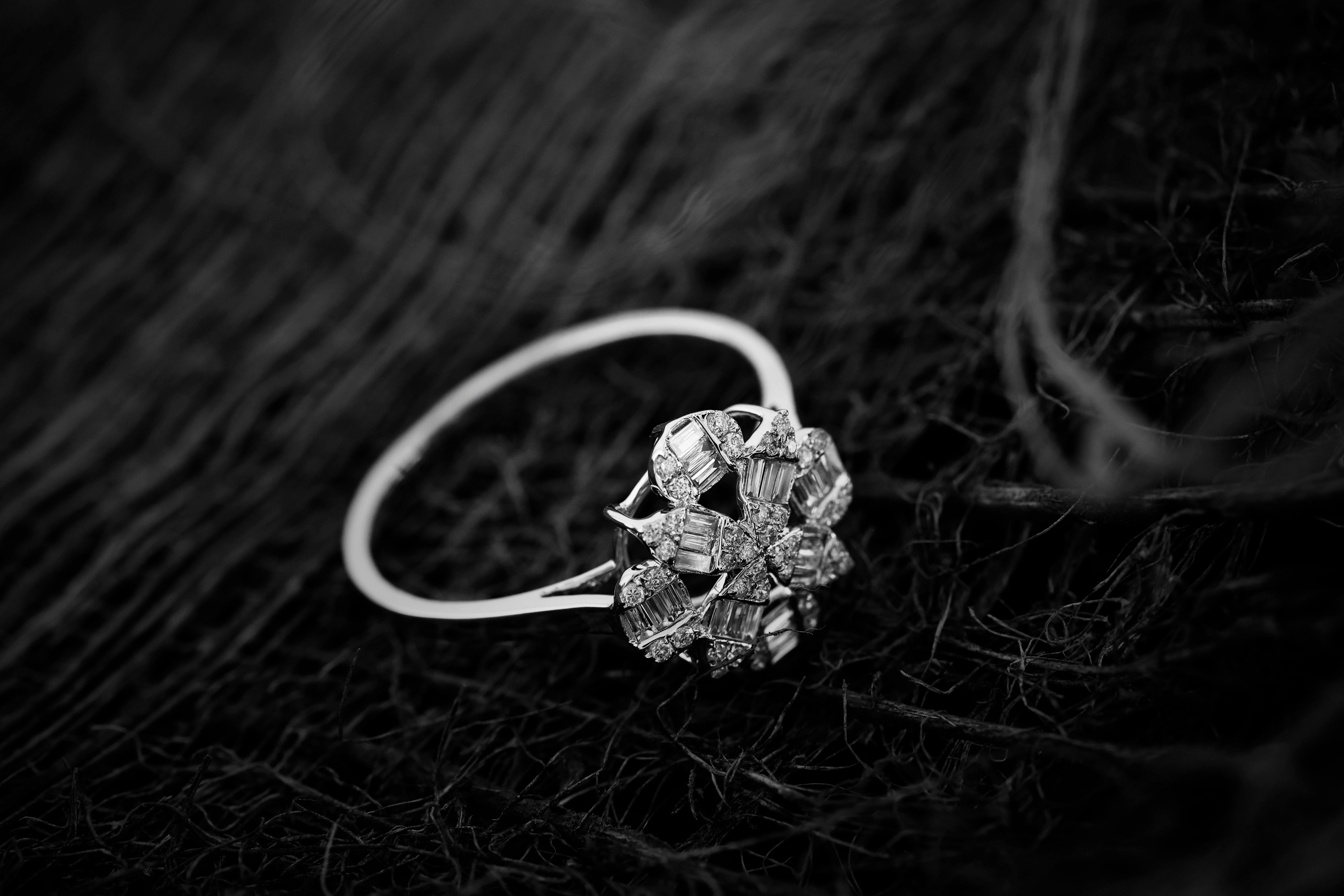 Gold-colored Diamond Engagement Ring · Free Stock Photo