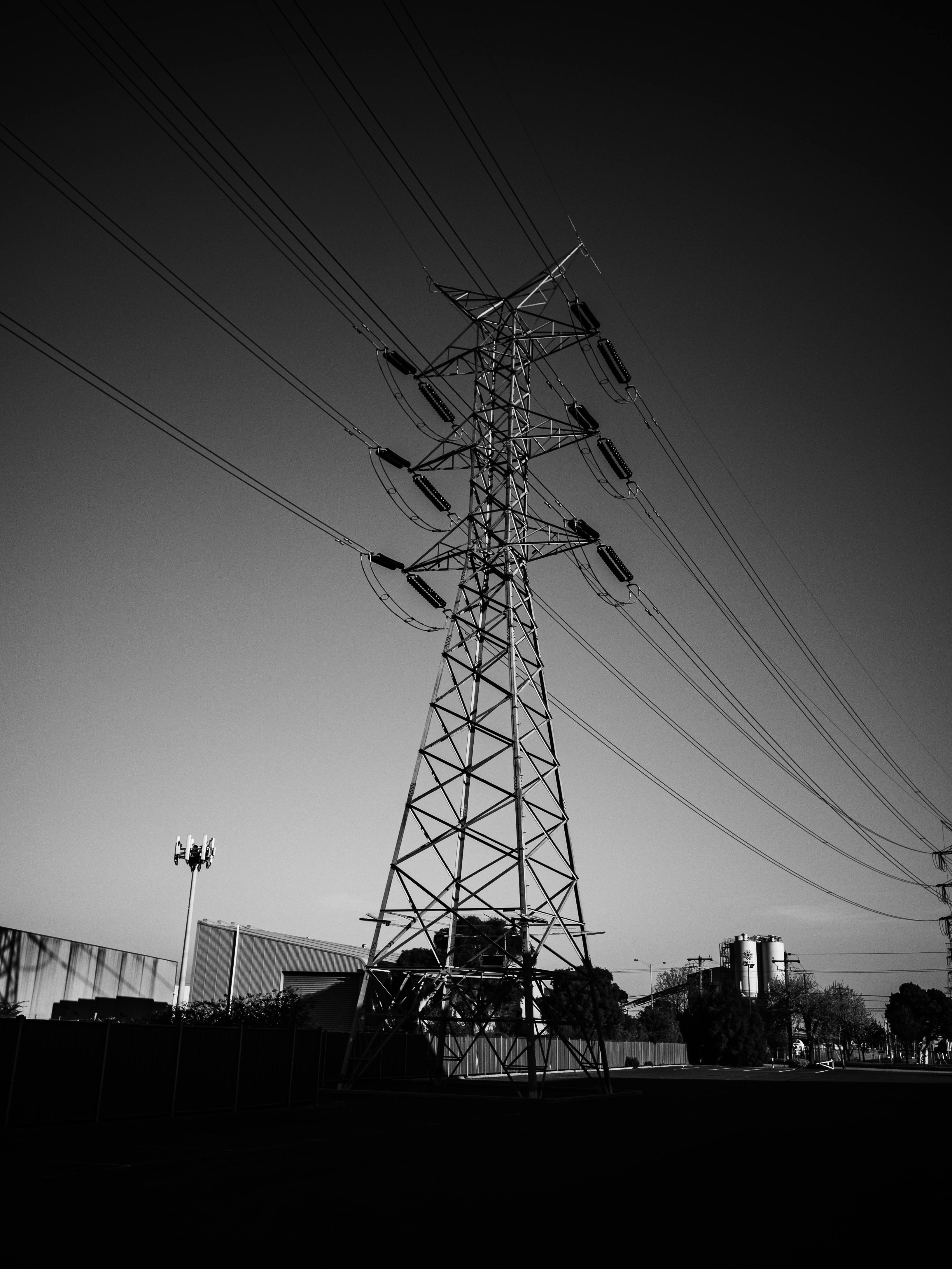 Wooden Electric Post and Power Line · Free Stock Photo