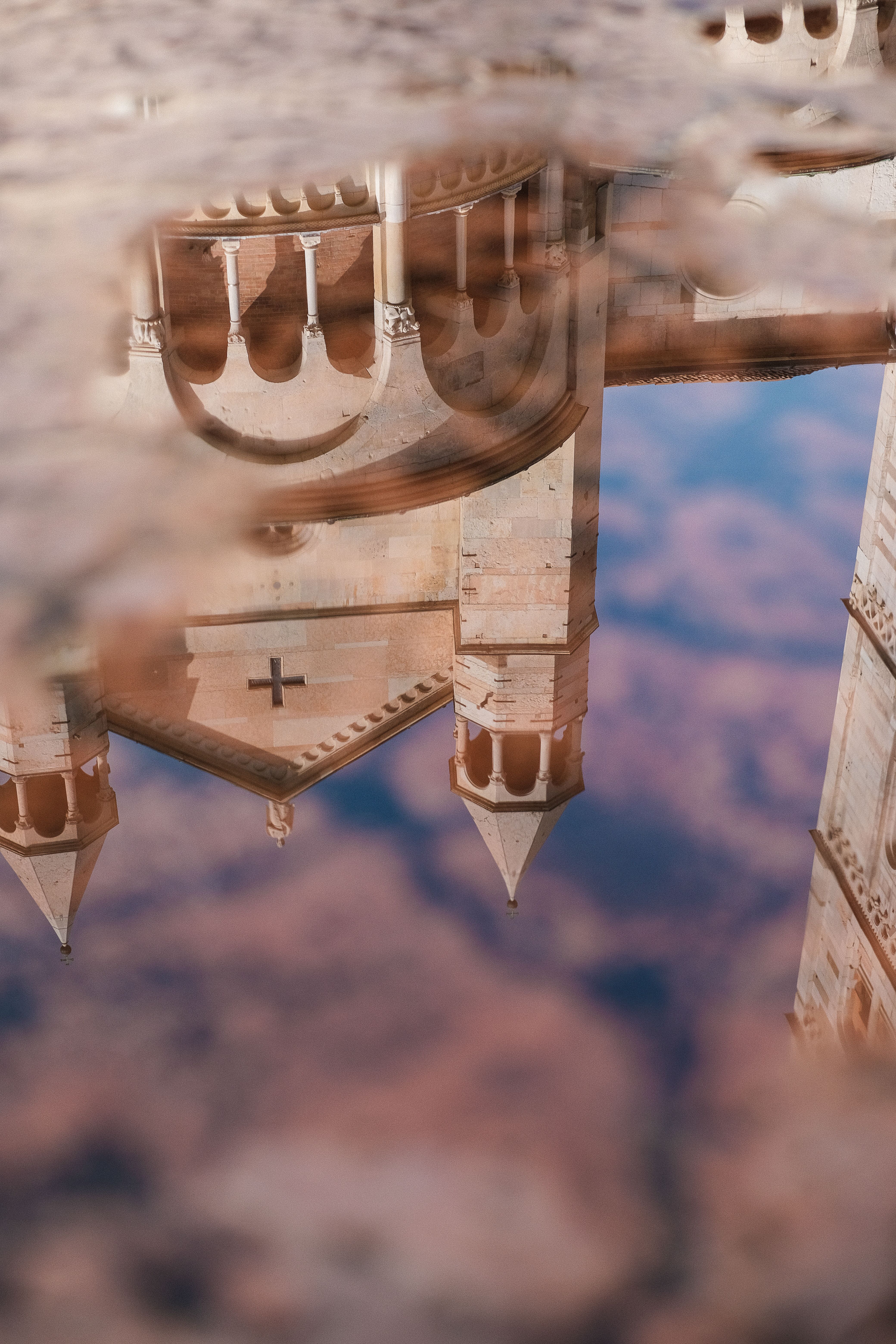 Church Reflection in Puddle · Free Stock Photo