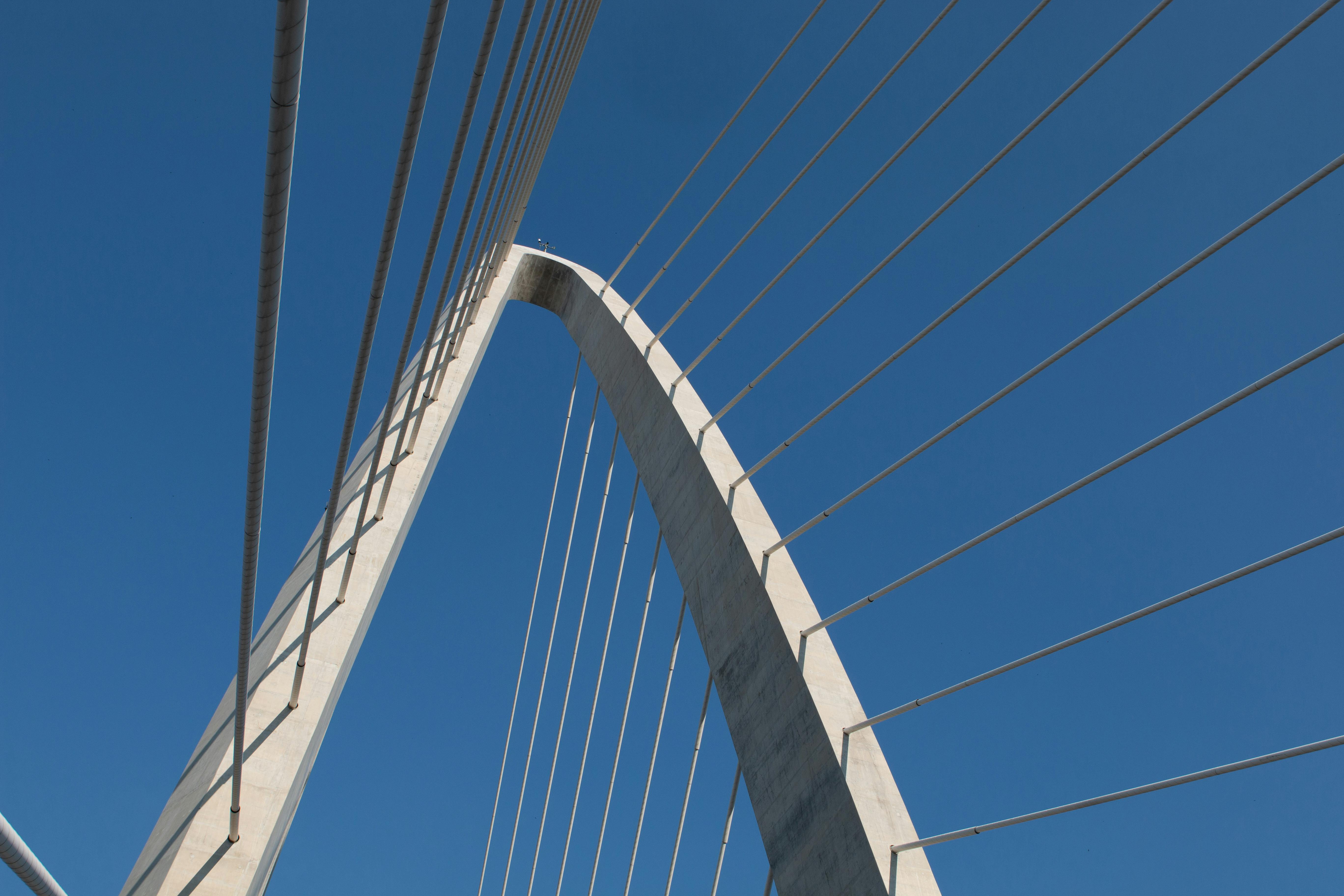Modern Cable Stayed Bridge Against Blue Sky · Free Stock Photo