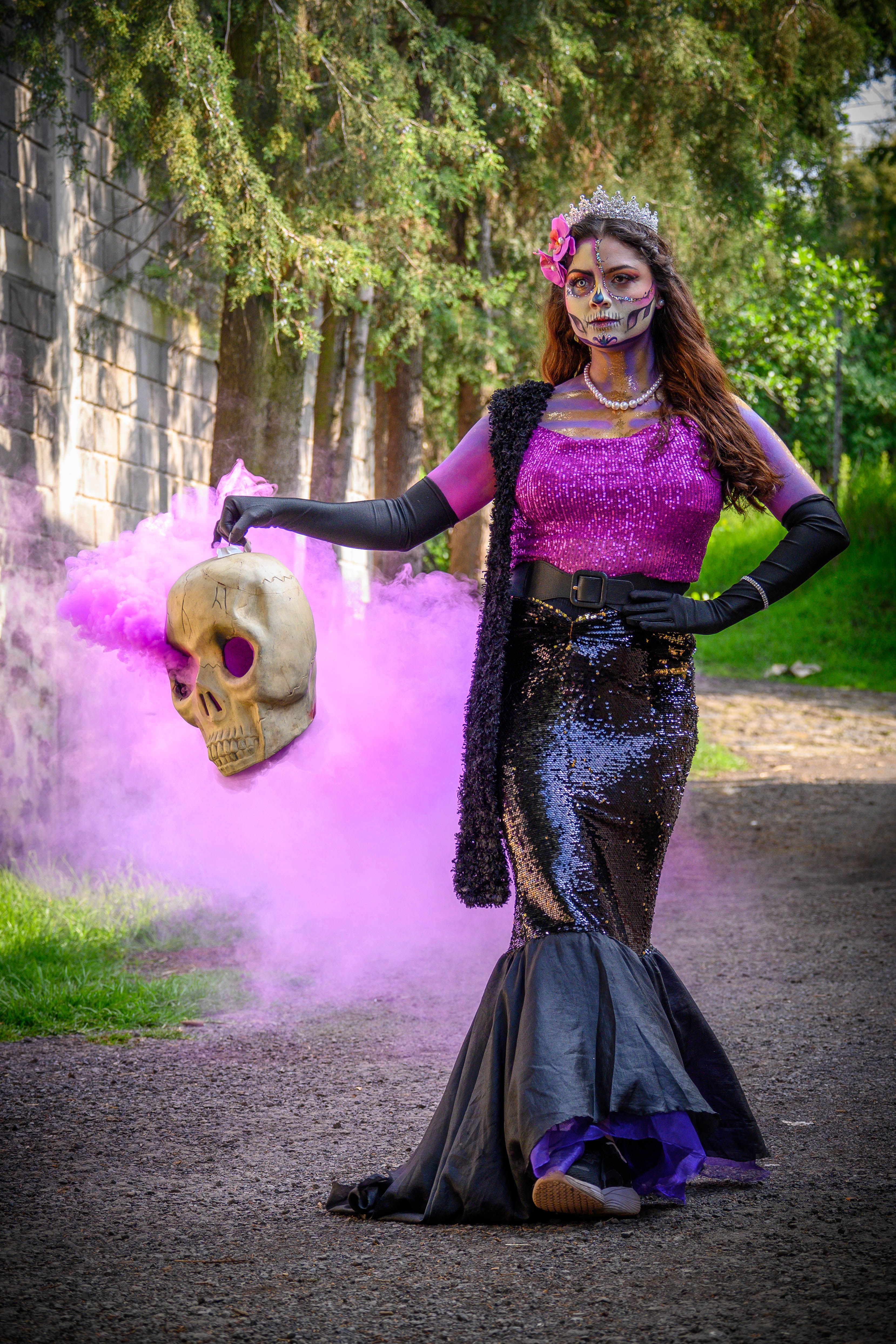 Colorful Catrina in a Vibrant Outdoor Setting · Free Stock Photo