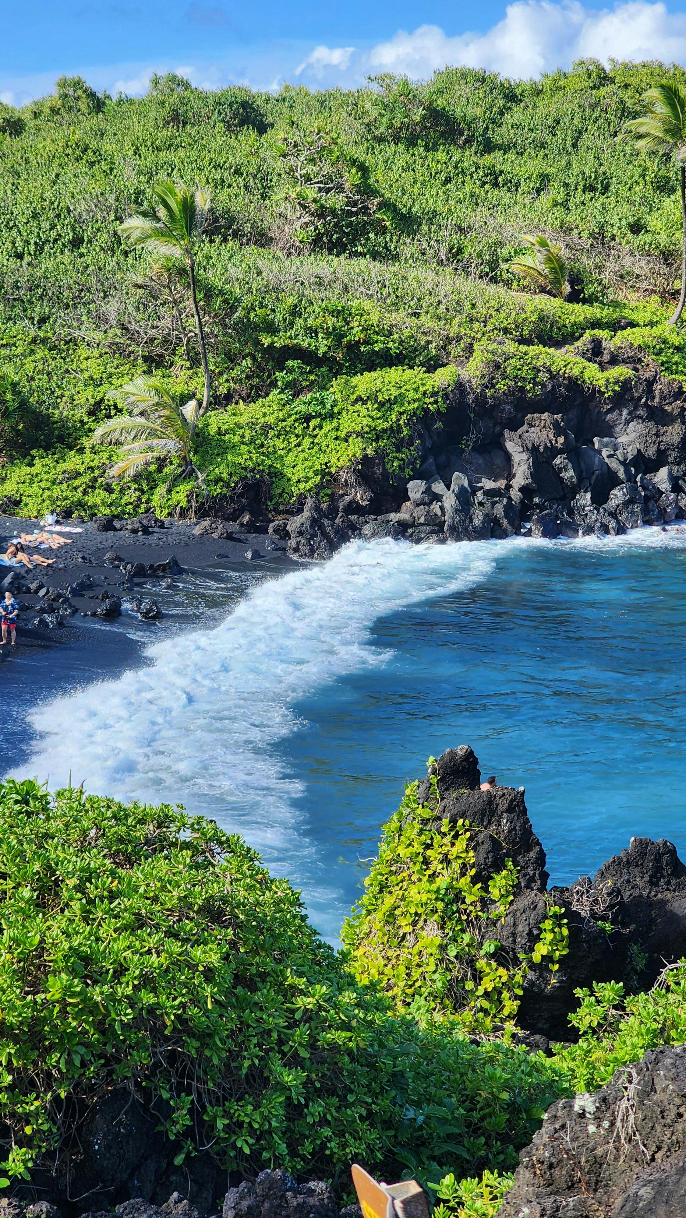 Stunning Black Sand Beach at Hawaii Volcanoes Park · Free Stock Photo
