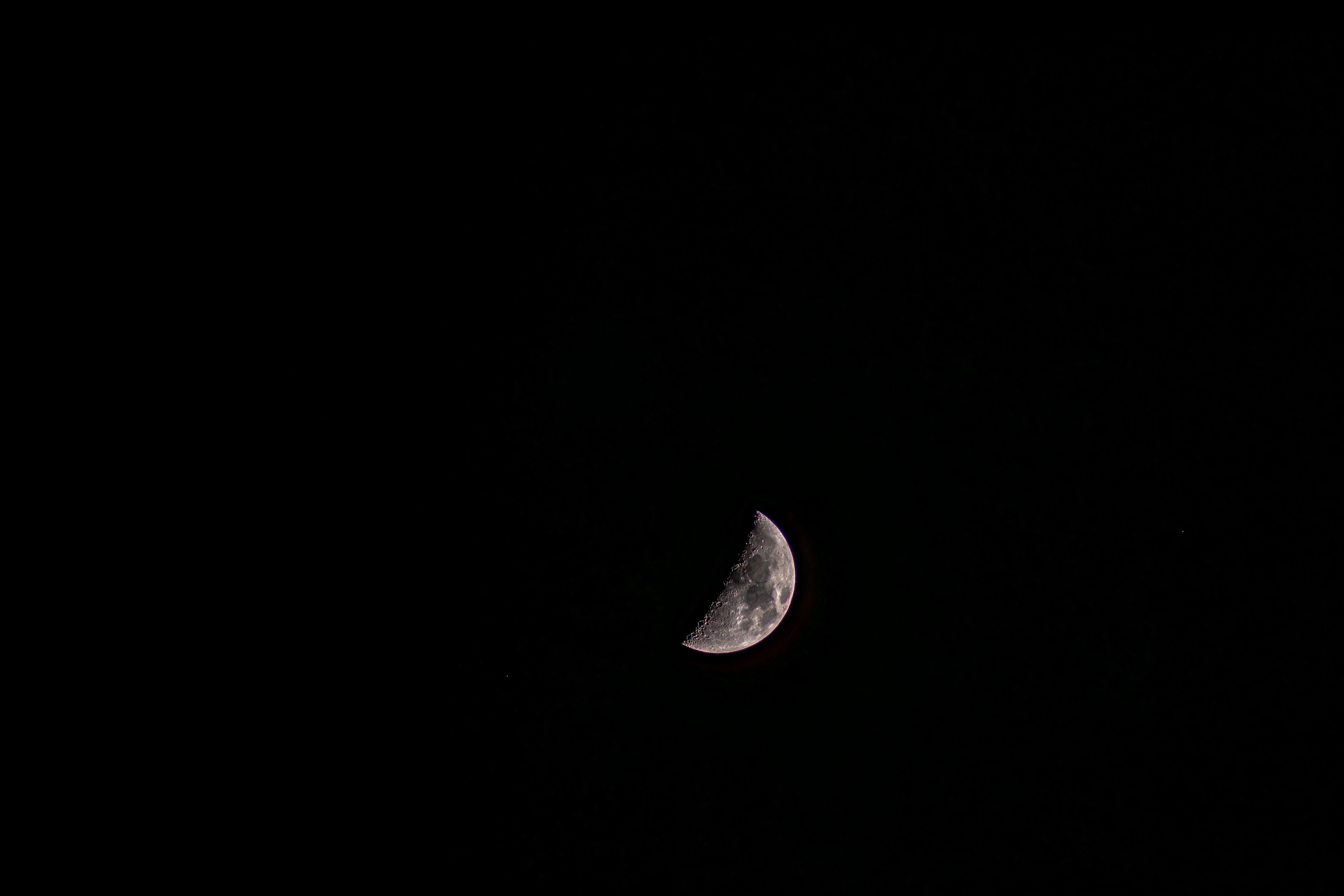 First Quarter Moon and Stars in the Night Sky · Free Stock Photo