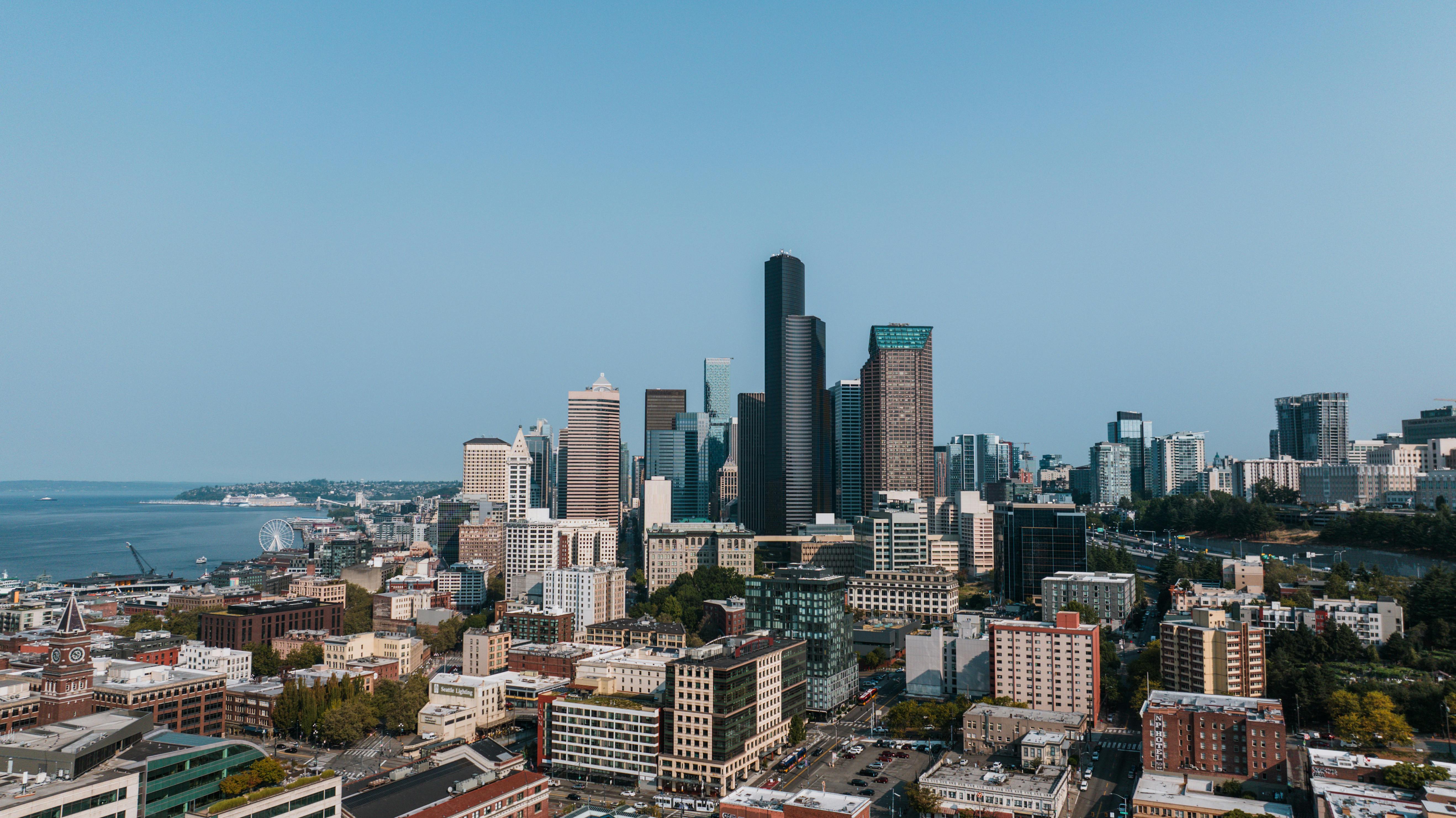 Moody Nightscape of Downtown Seattle · Free Stock Photo