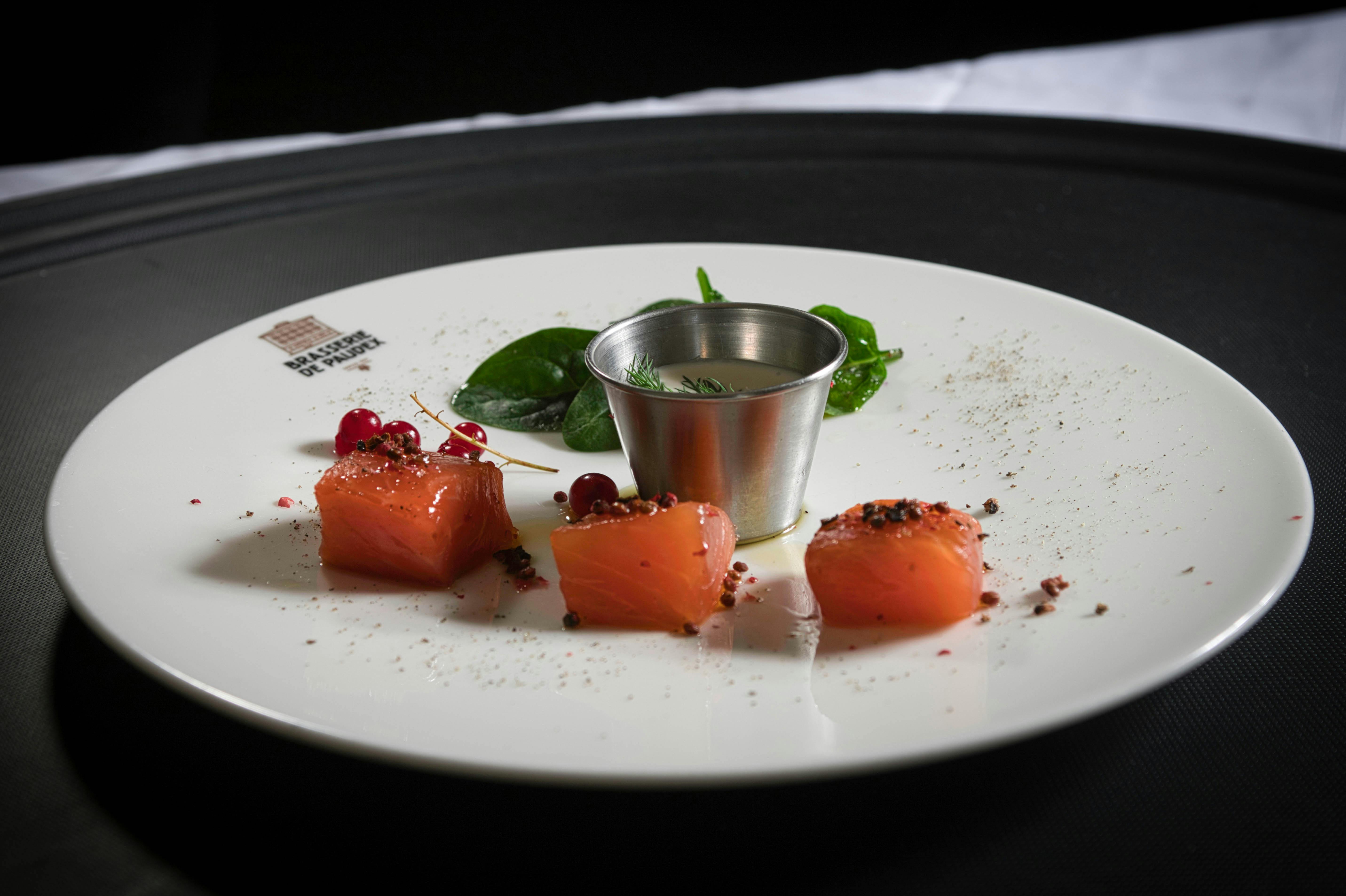 Elegant Salmon Appetizer on Fine Dining Plate · Free Stock Photo