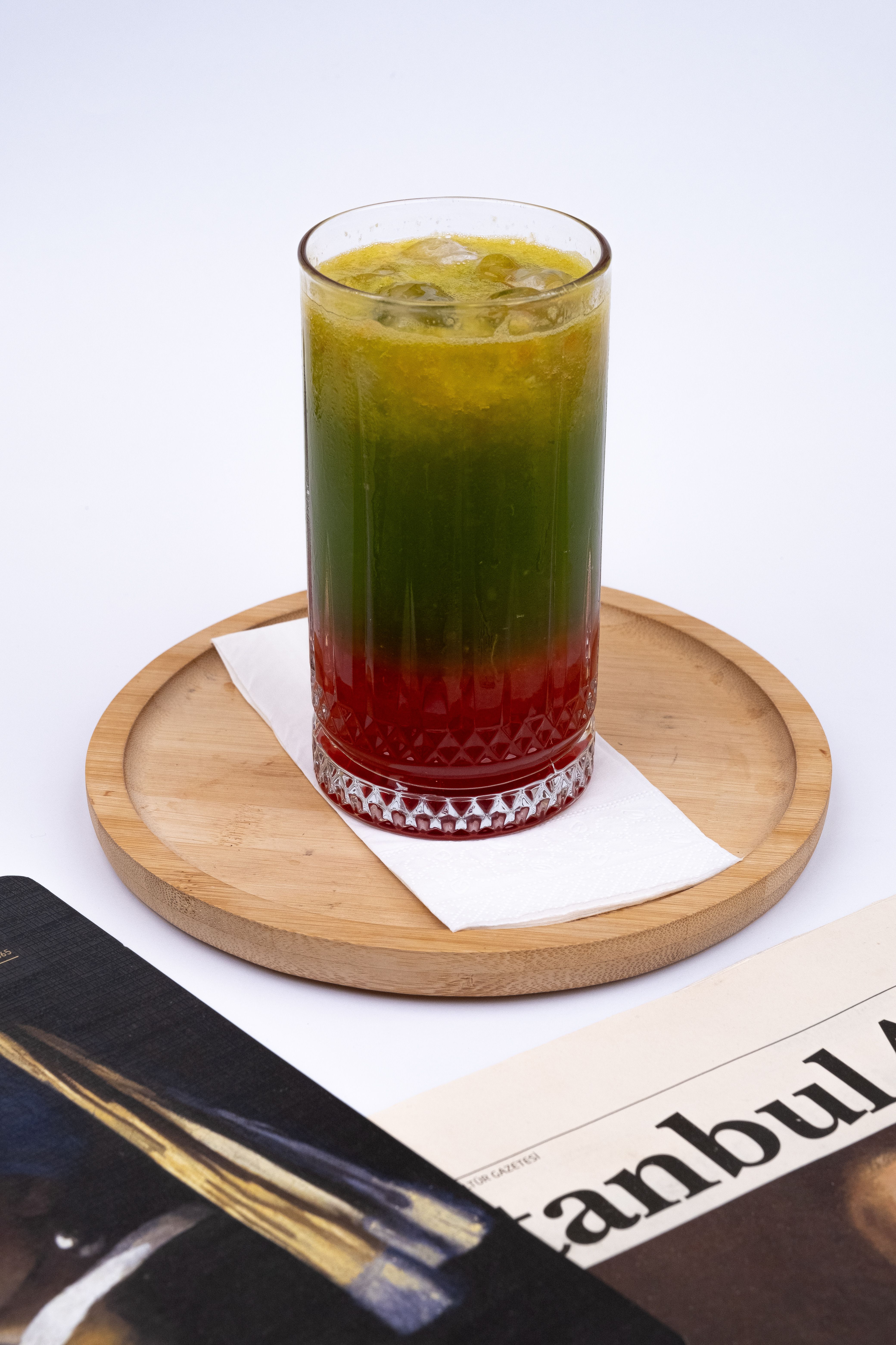 Colorful Layered Juice on Wooden Tray · Free Stock Photo