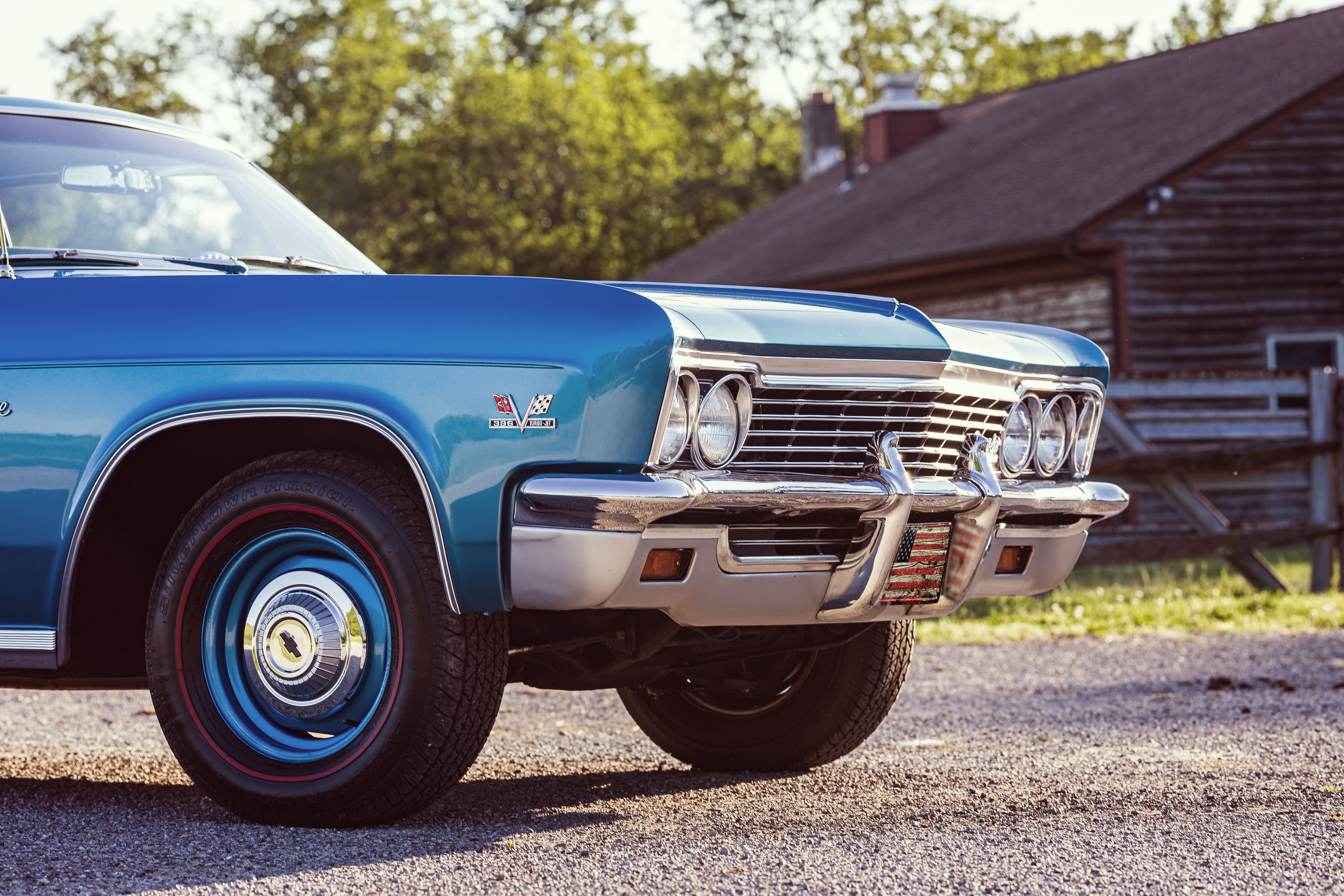 Classic 1966 Blue Chevrolet Caprice in Sunlight · Free Stock Photo