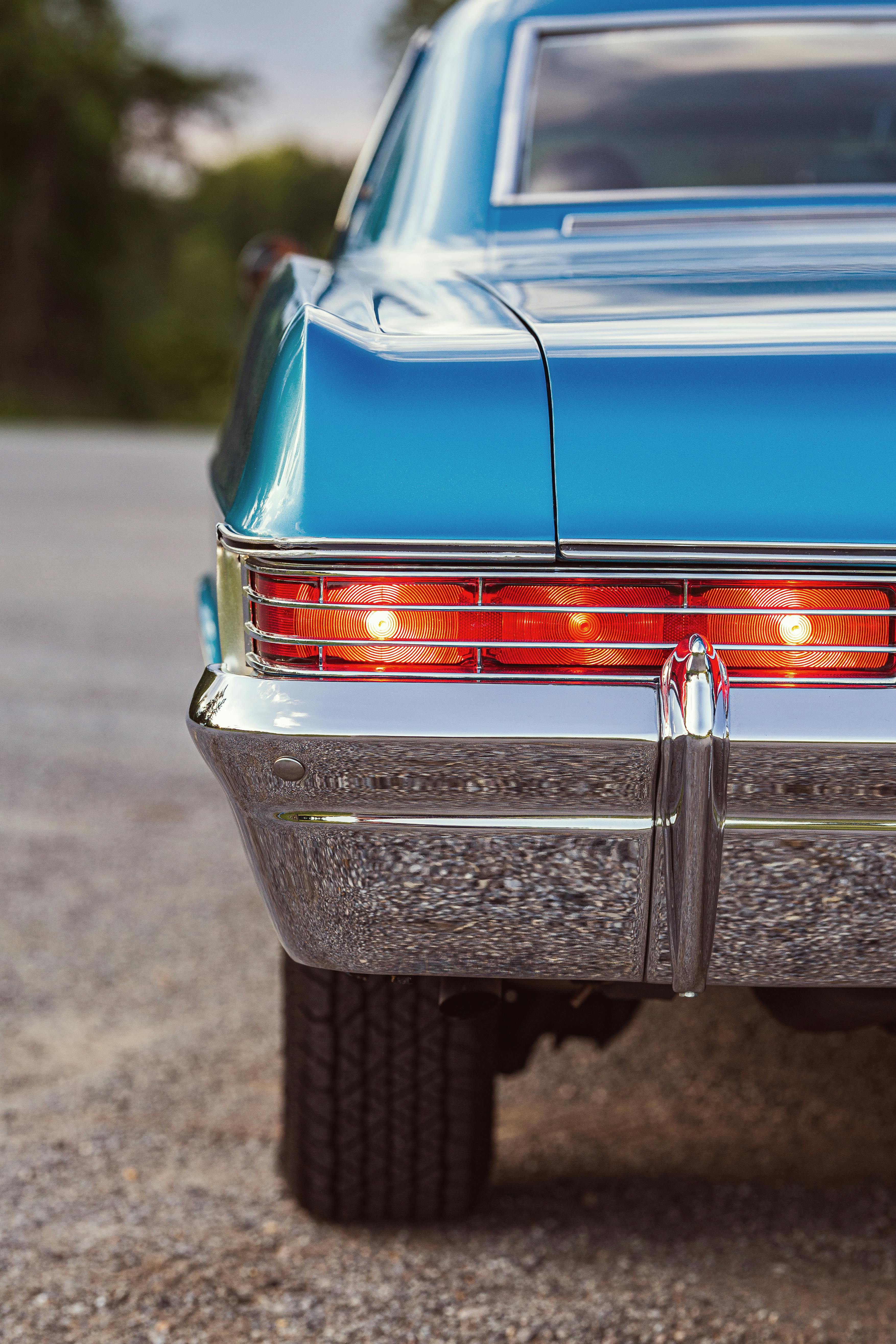 Vintage Blue 1966 Chevrolet Caprice Rear View · Free Stock Photo
