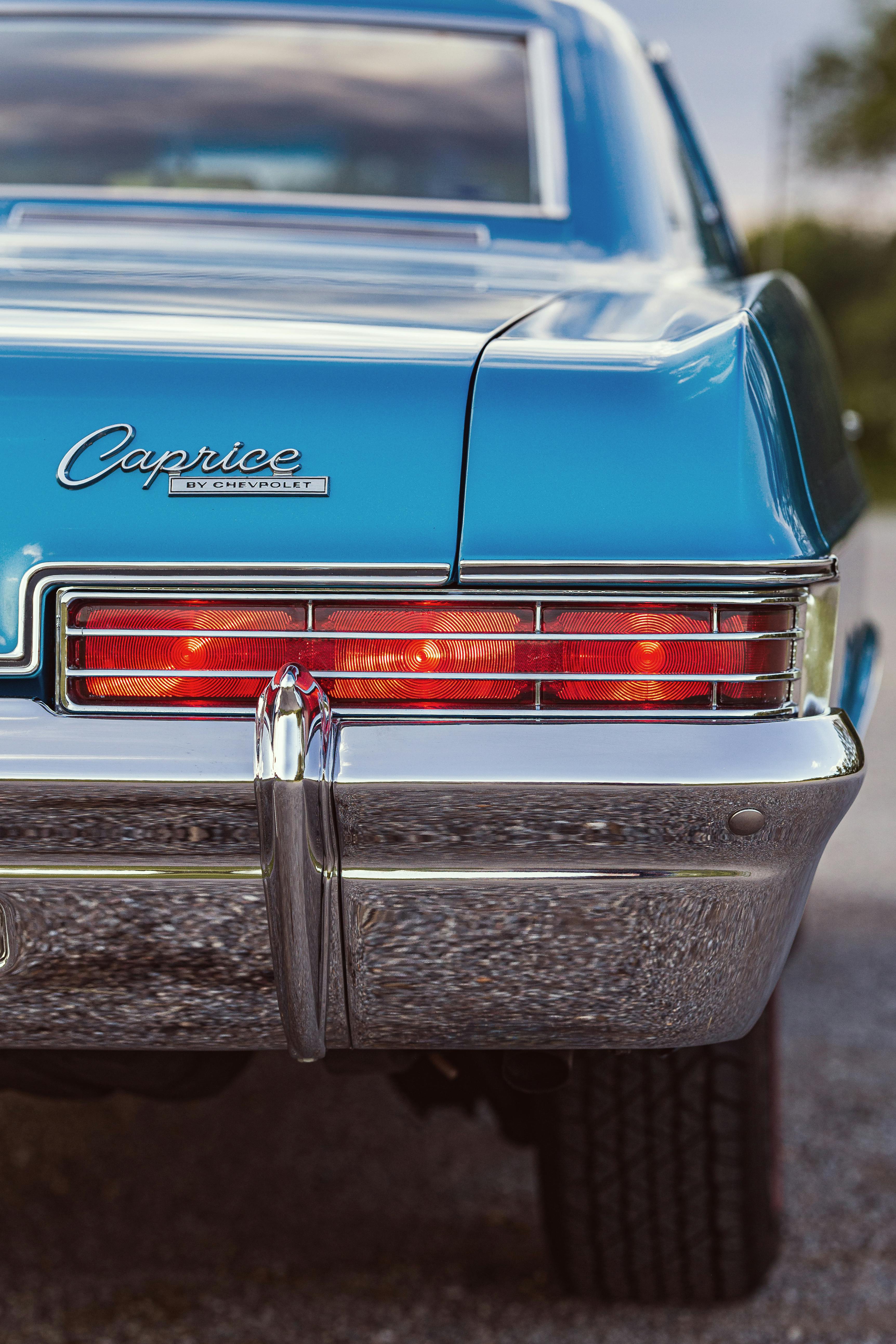 Vintage 1966 Blue Chevrolet Caprice Front View · Free Stock Photo