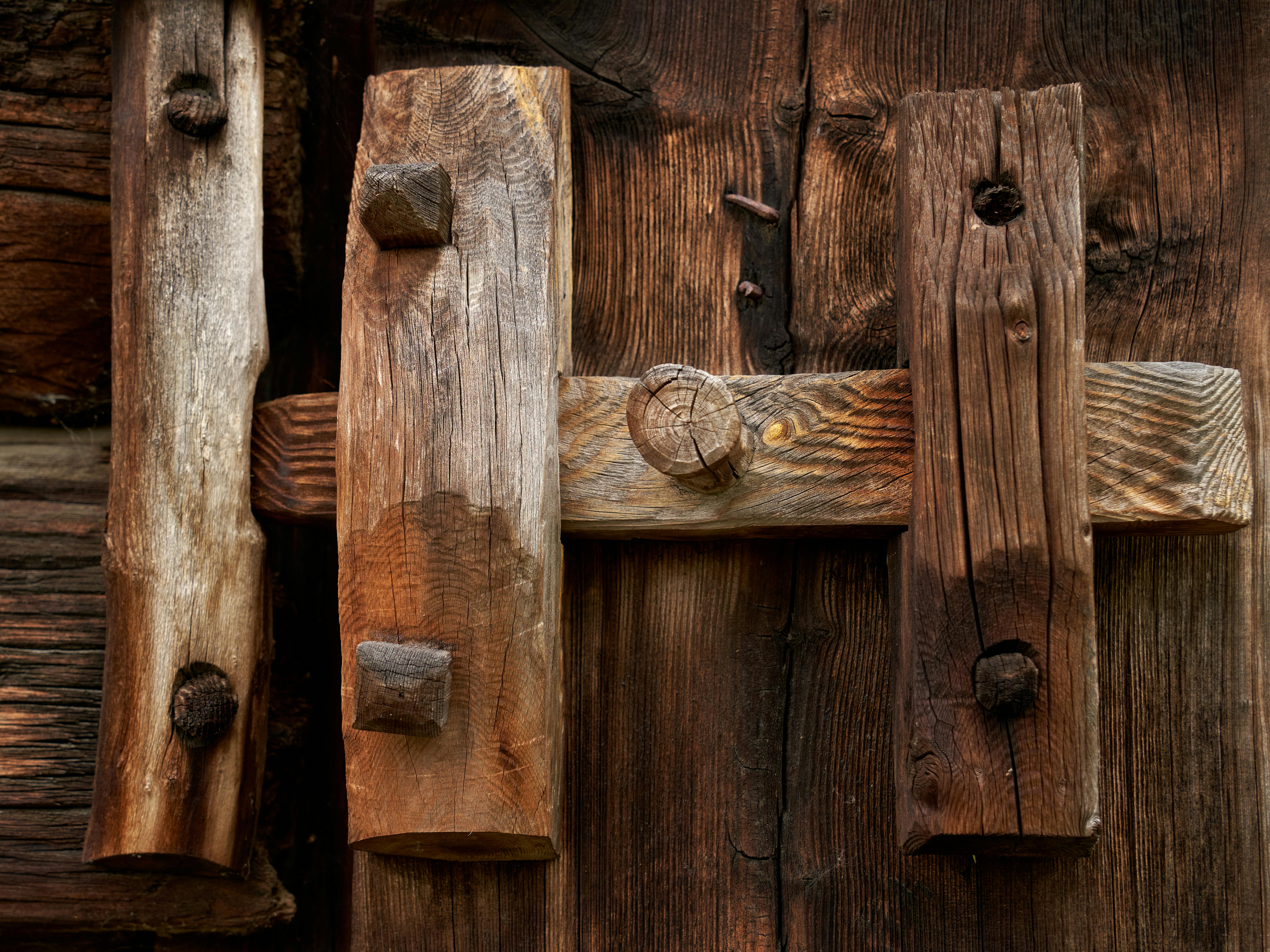 Rustic Norwegian Wooden Latch in Lillehammer · Free Stock Photo