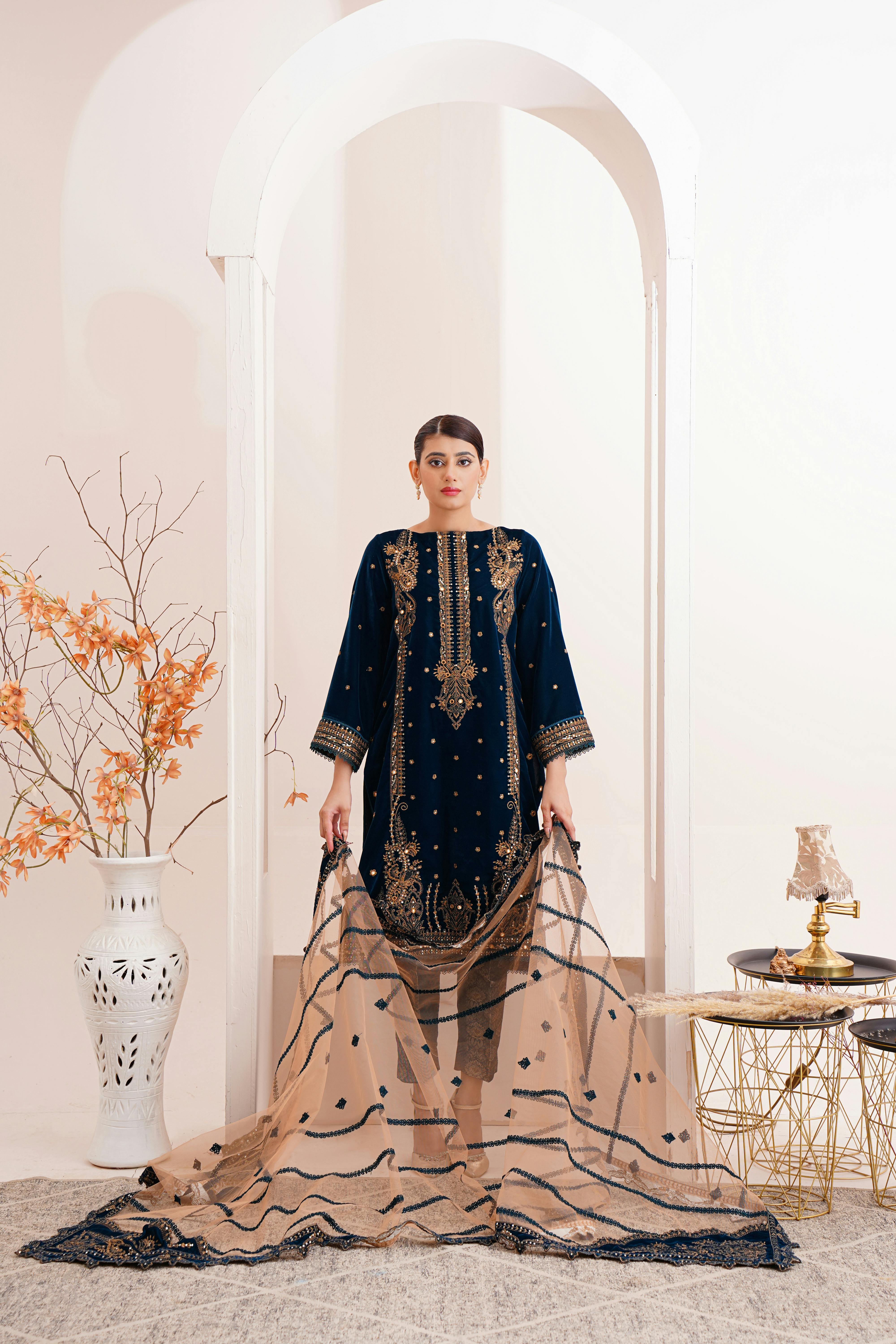 Elegant Pakistani Fashion Model in Traditional Dress · Free Stock Photo