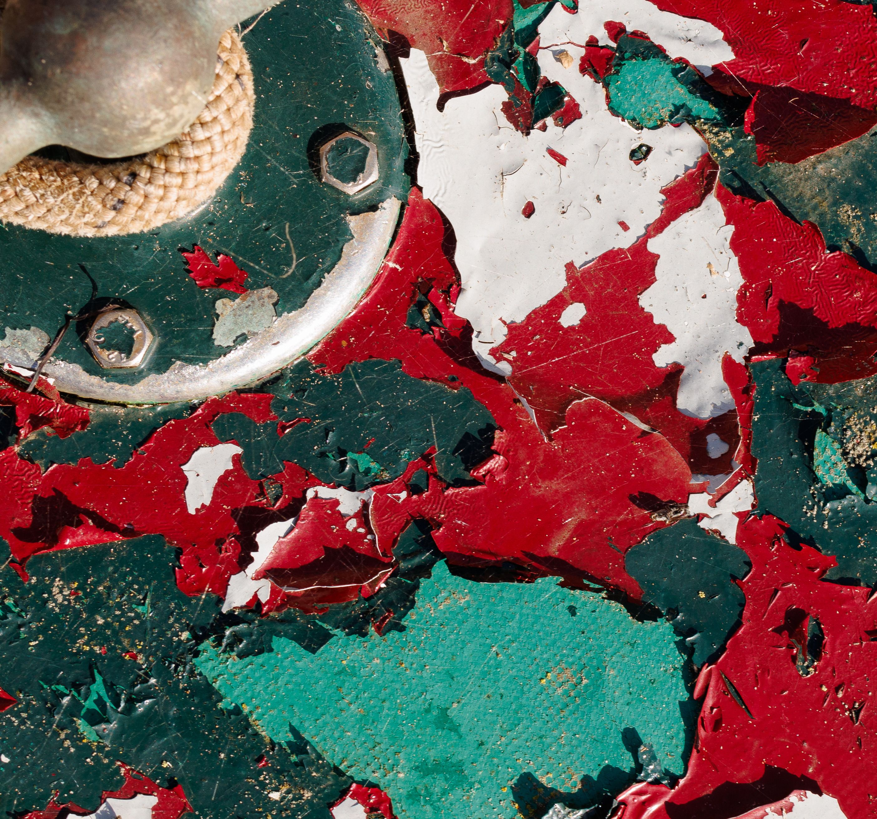 Close-Up of Weathered Painted Metal Texture · Free Stock Photo