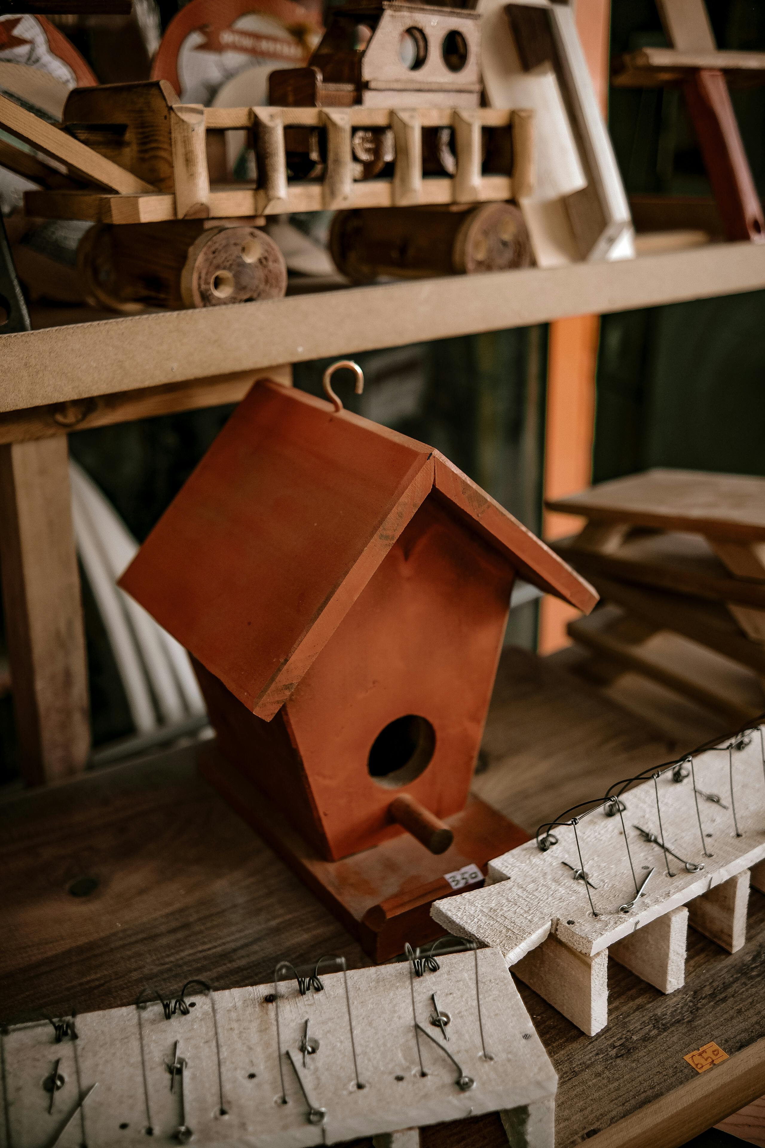 Handcrafted Wooden Birdhouse with Rustic Charm · Free Stock Photo