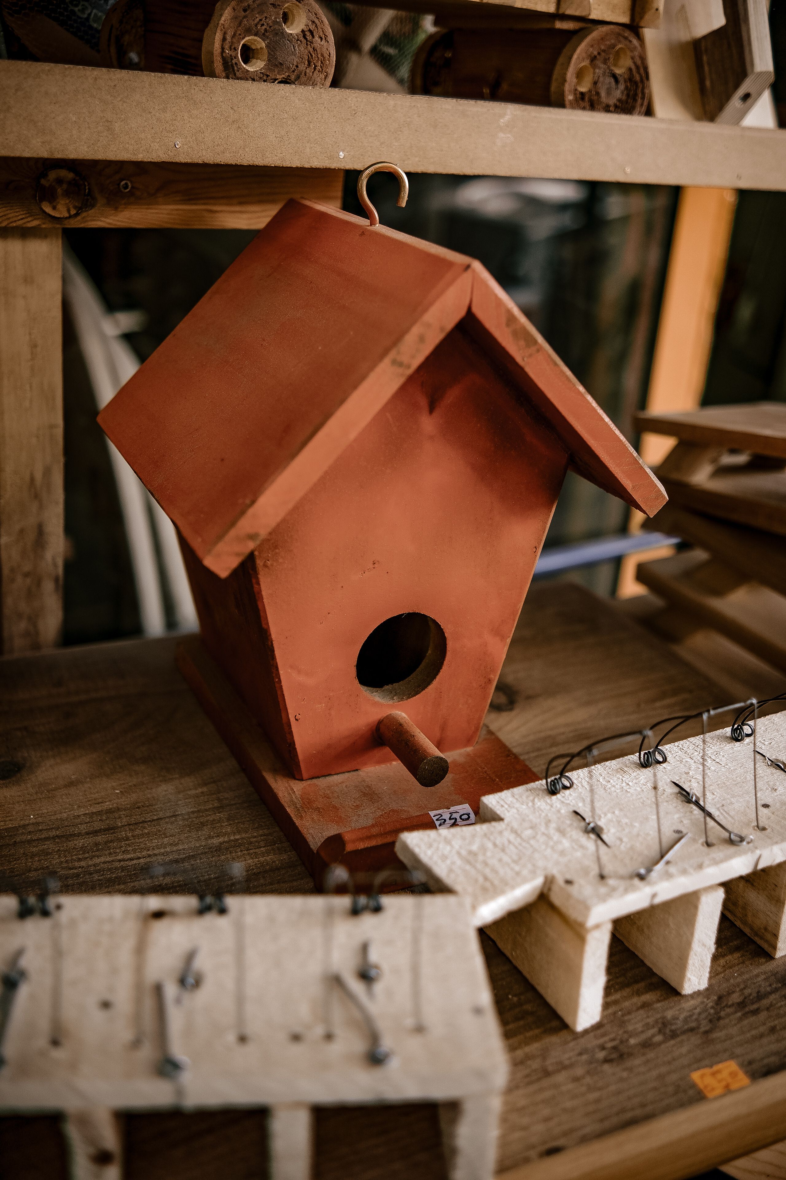 Rustic Wooden Birdhouse on Display Shelf · Free Stock Photo