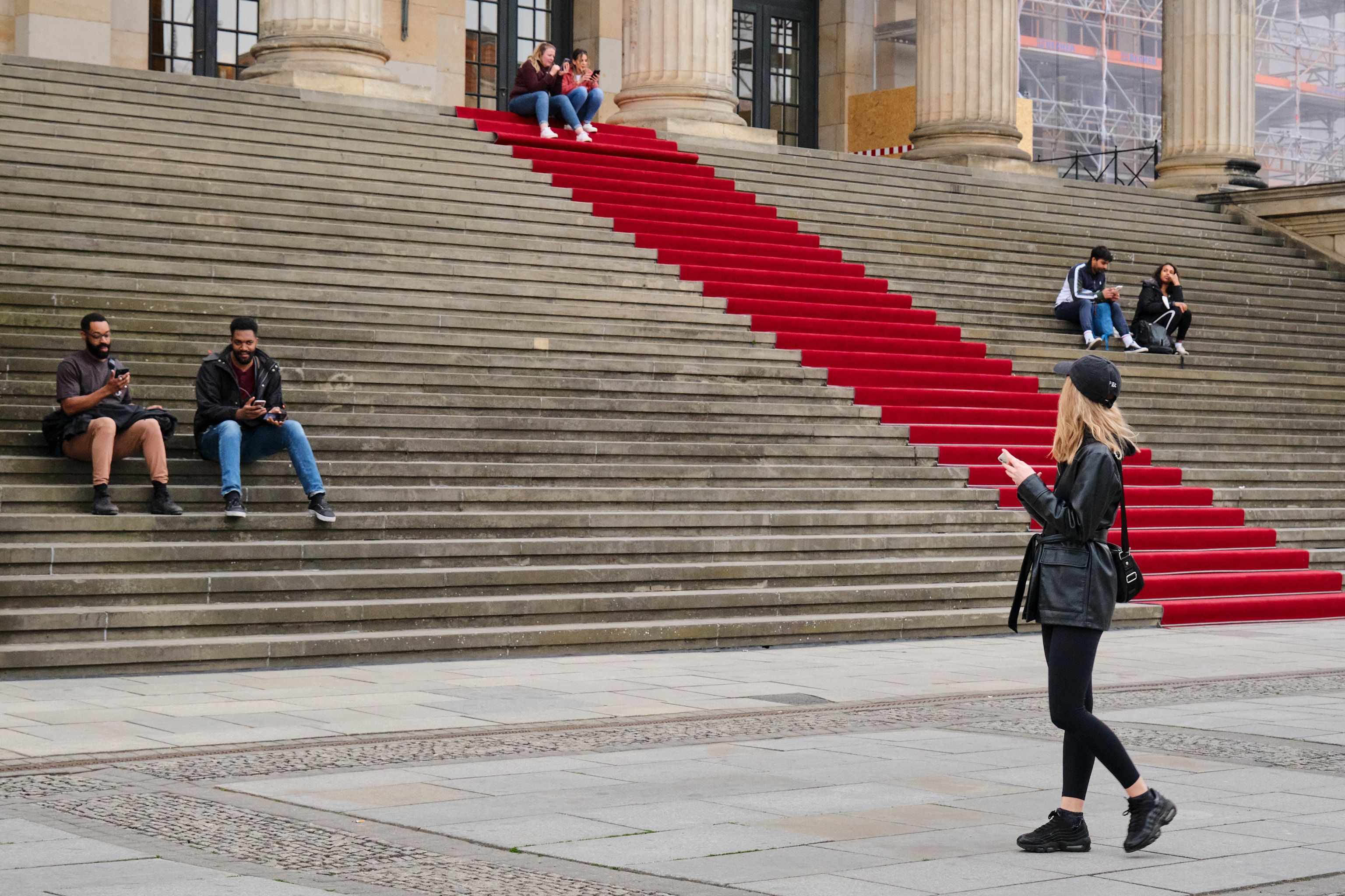 Urban Scene with Red Carpet Steps in Berlin · Free Stock Photo