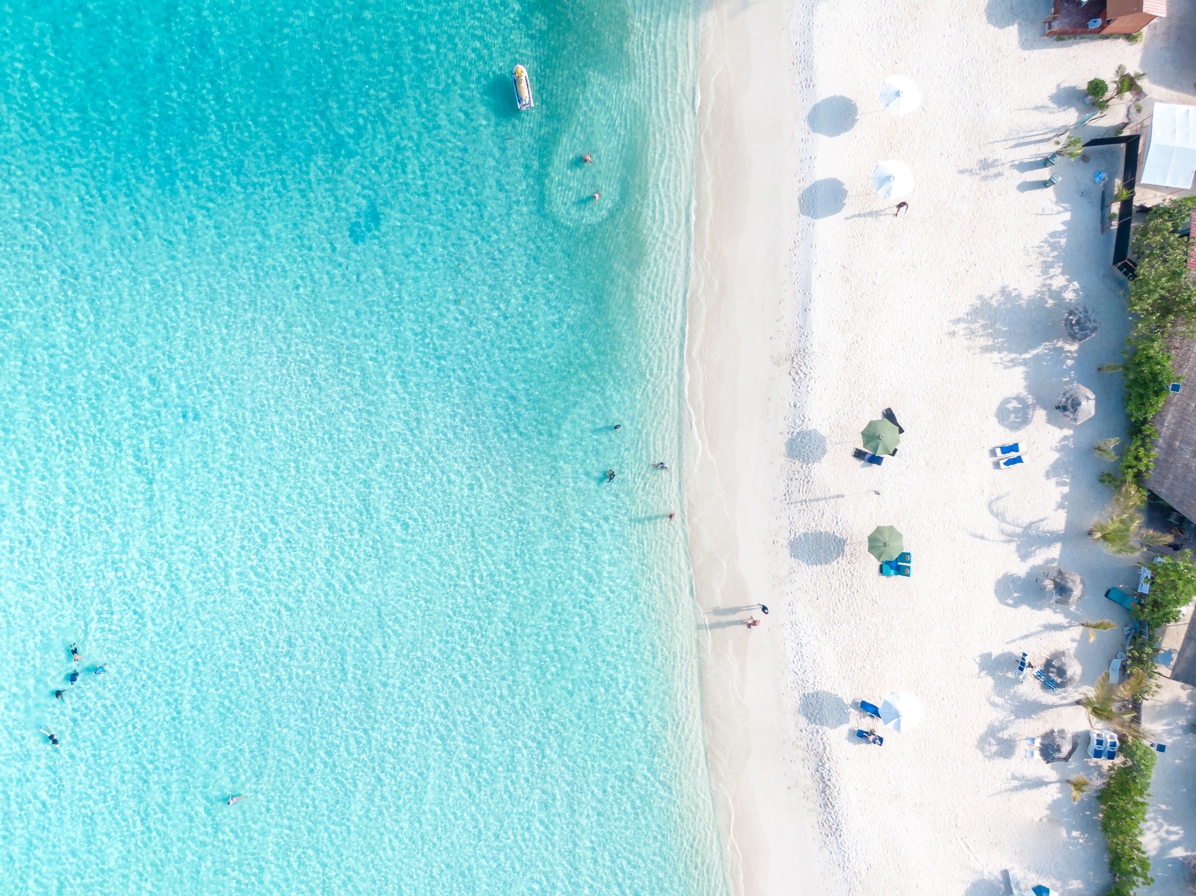 Aerial View of Pristine Tropical Beach with Turquoise Water · Free ...