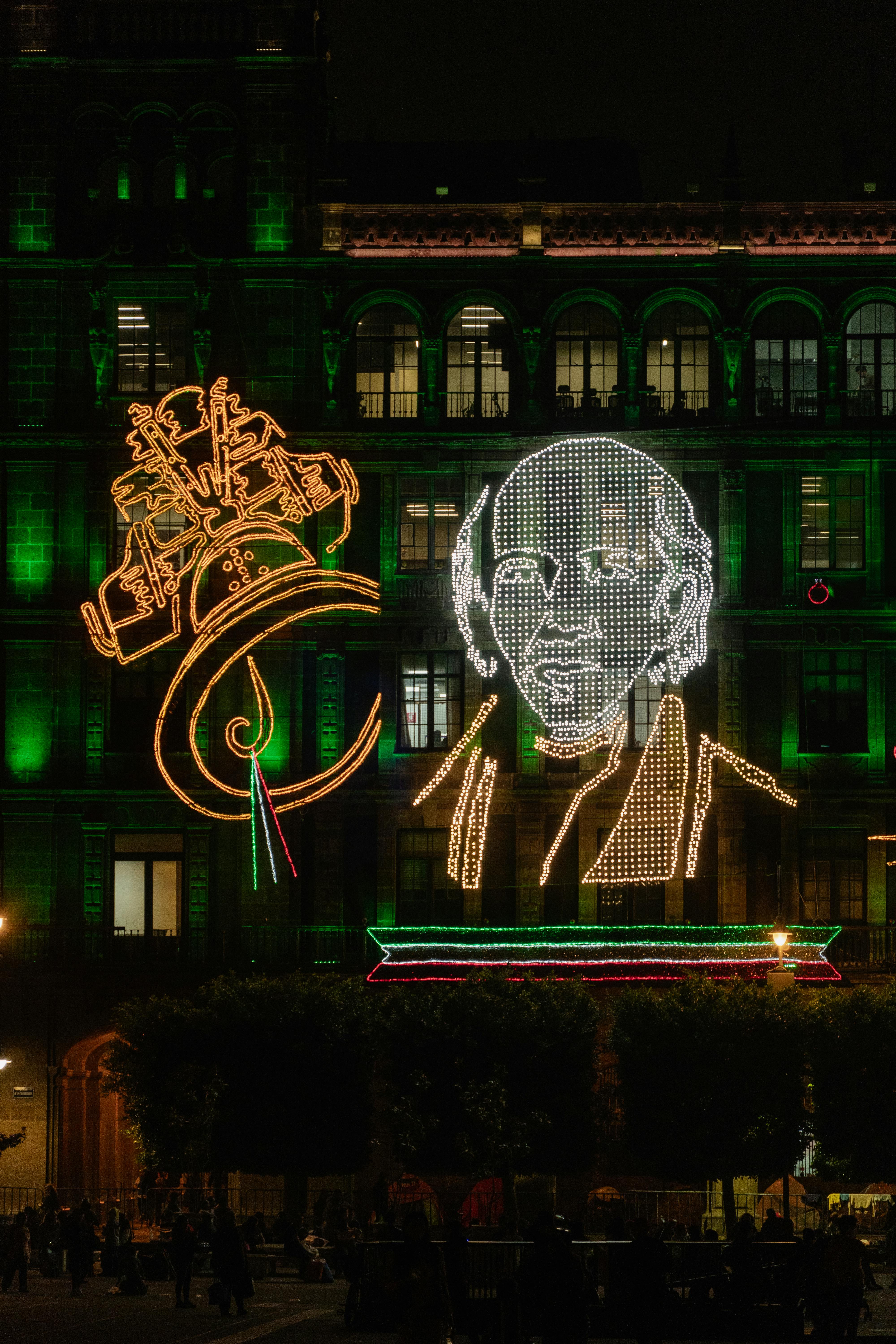 Mexico City's Zocalo Illuminated for Independence Day · Free Stock Photo