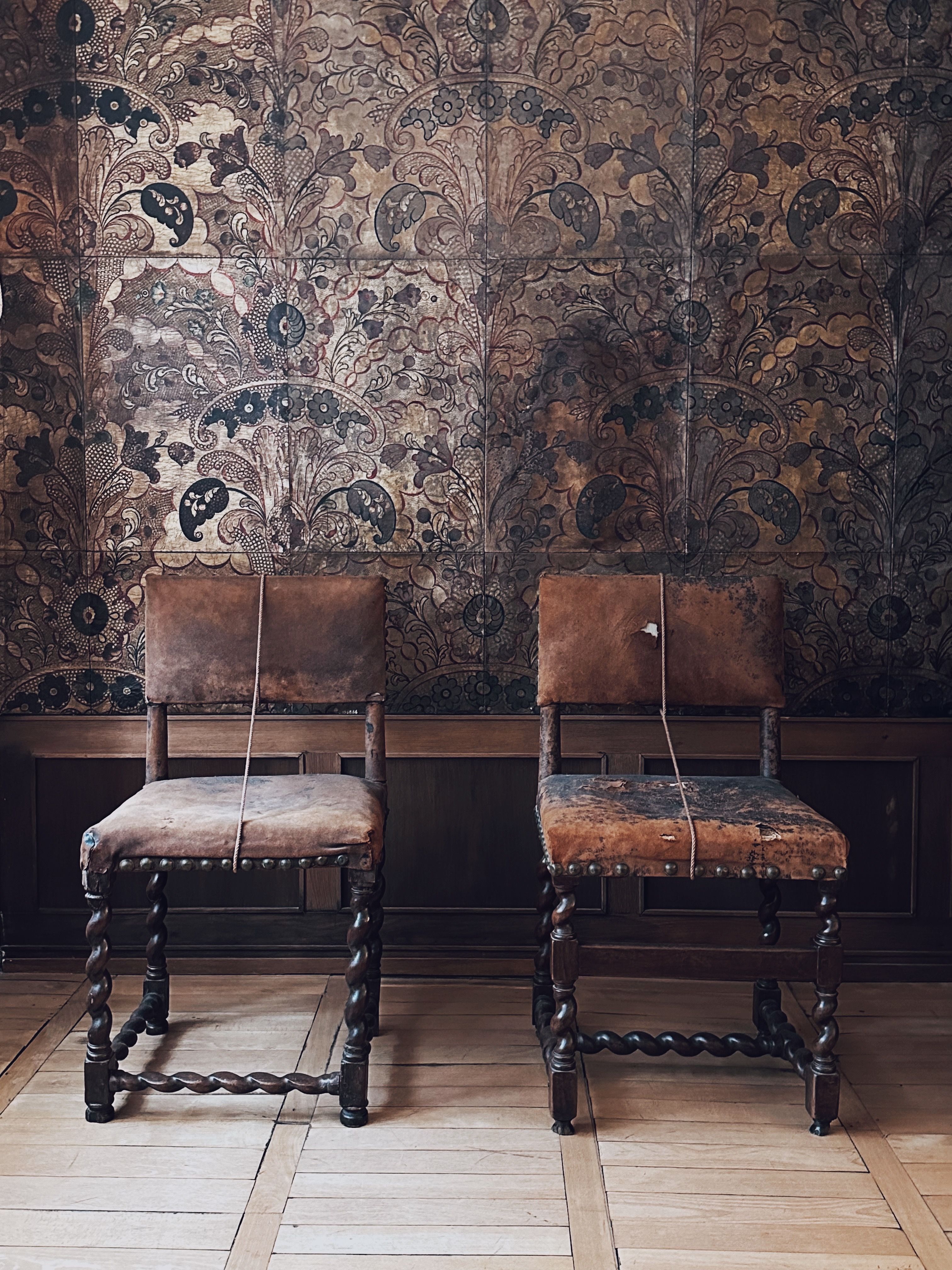 Vintage Wooden Chairs in Historic German Interior · Free Stock Photo
