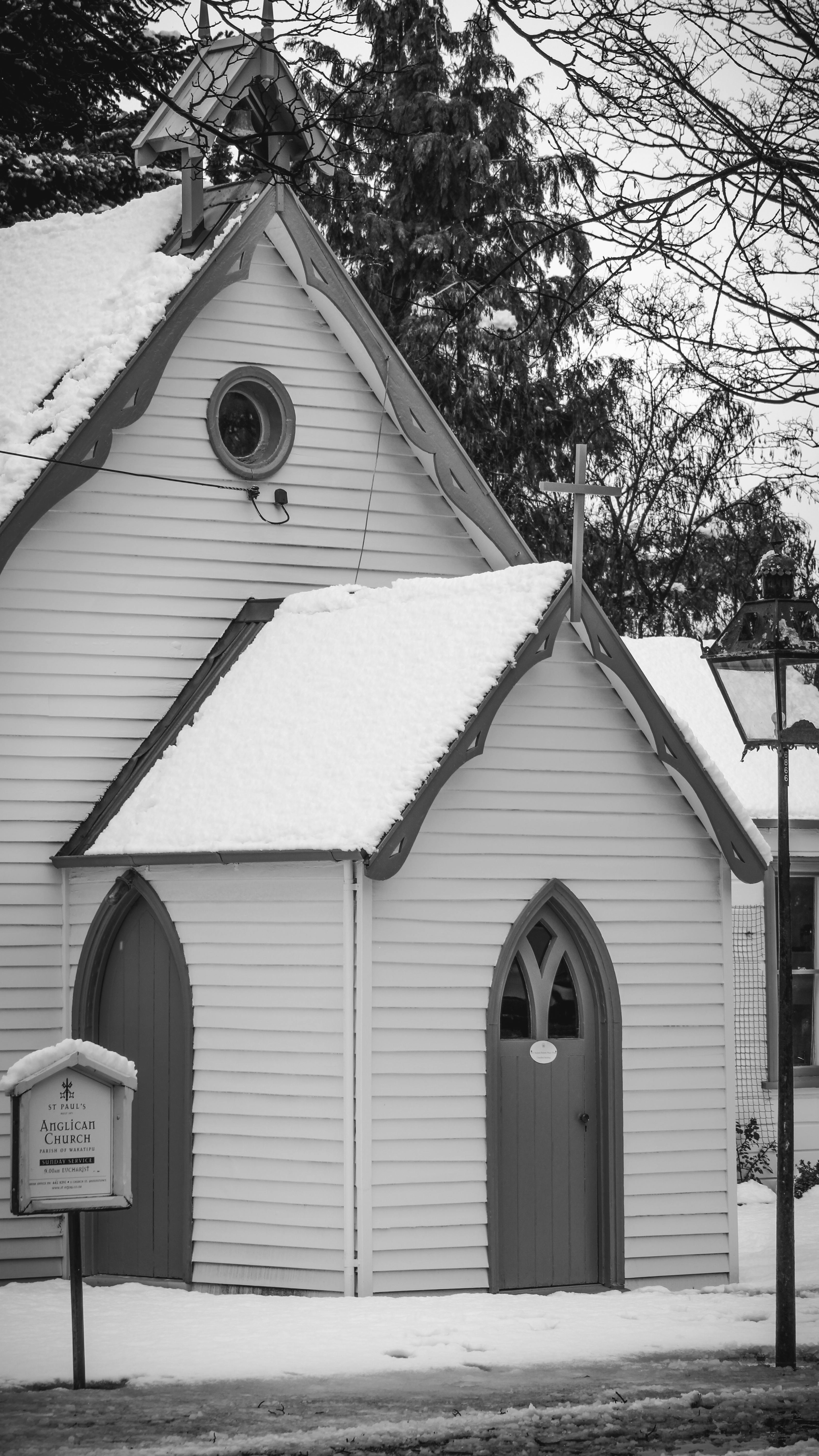 Snow-Covered Historic Church in Arrowtown · Free Stock Photo