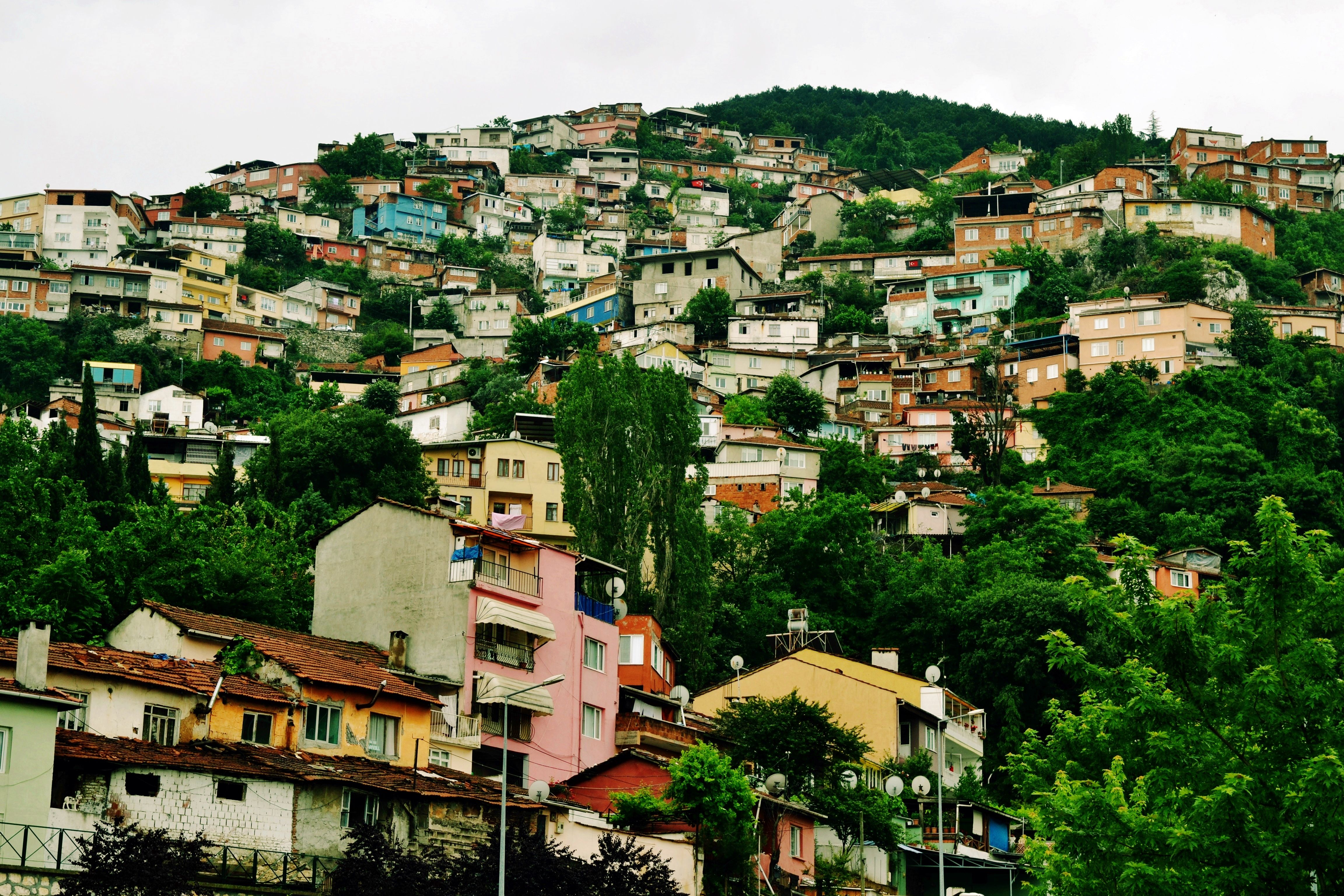 Aerial View of Bursa's Colorful Hillside Houses · Free Stock Photo