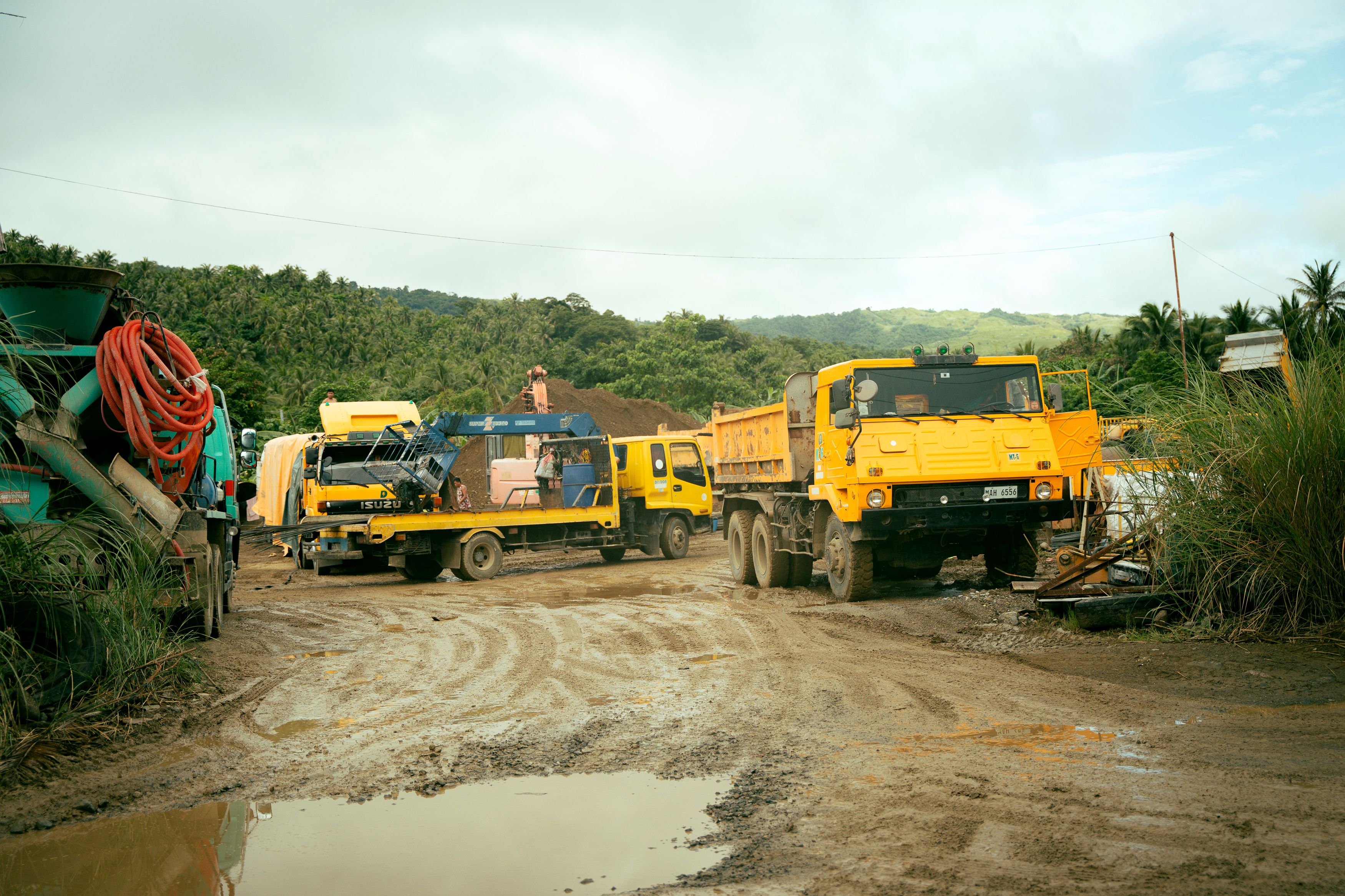 Construction Site with Heavy Machinery in Countryside · Free Stock Photo