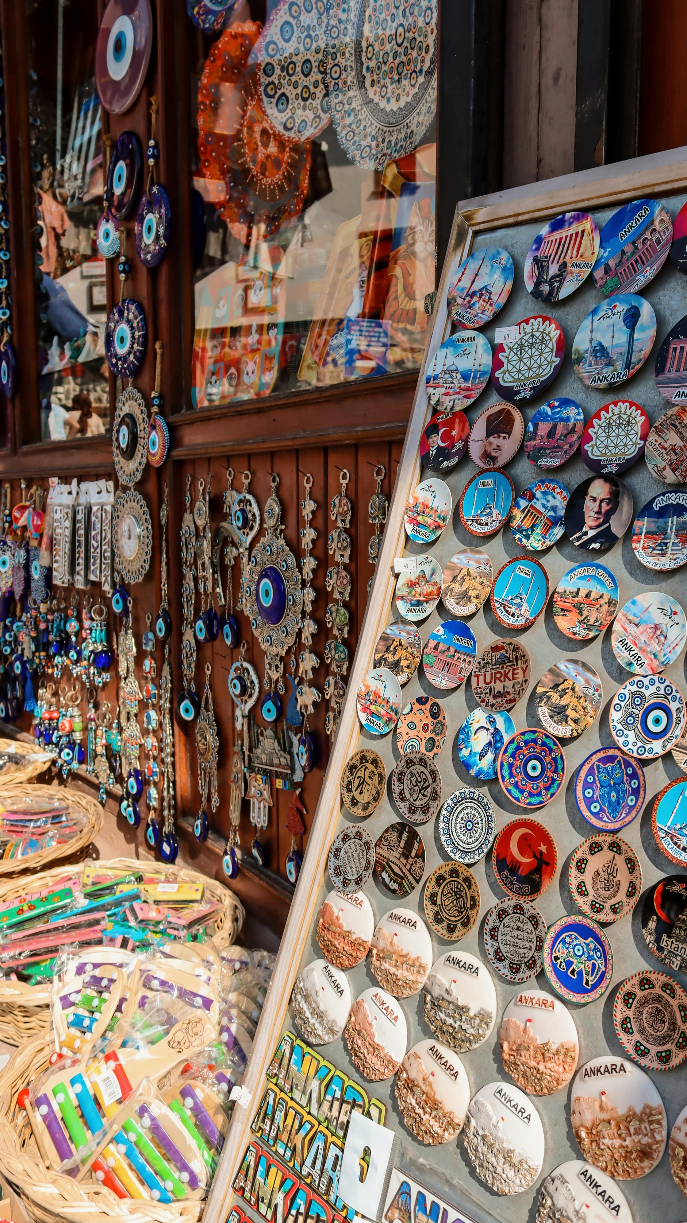 Colorful Souvenir Shop Display in Market · Free Stock Photo