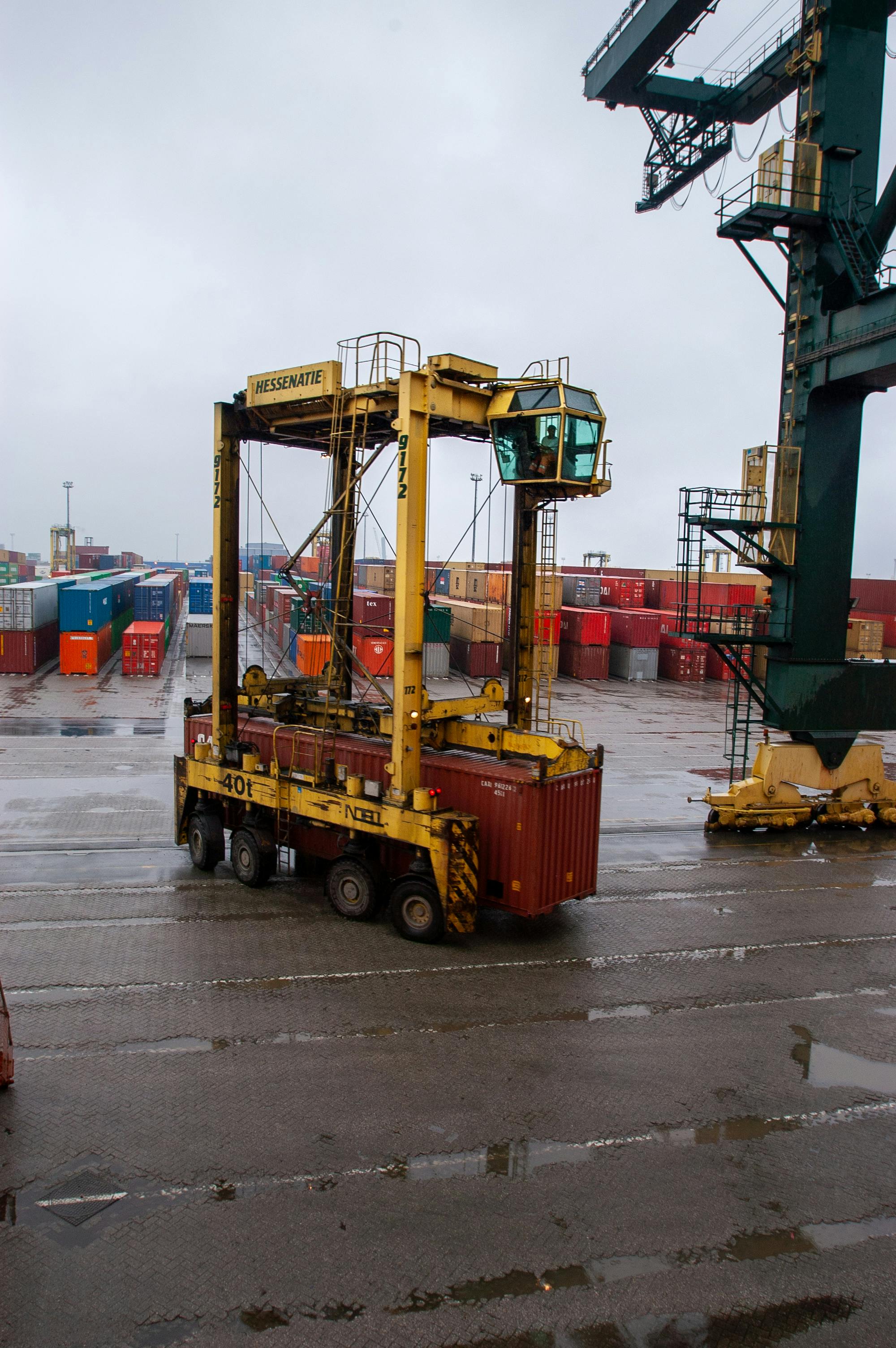 Container Mover at the Shipping Yard: Cargo Handling at the Port · Free ...