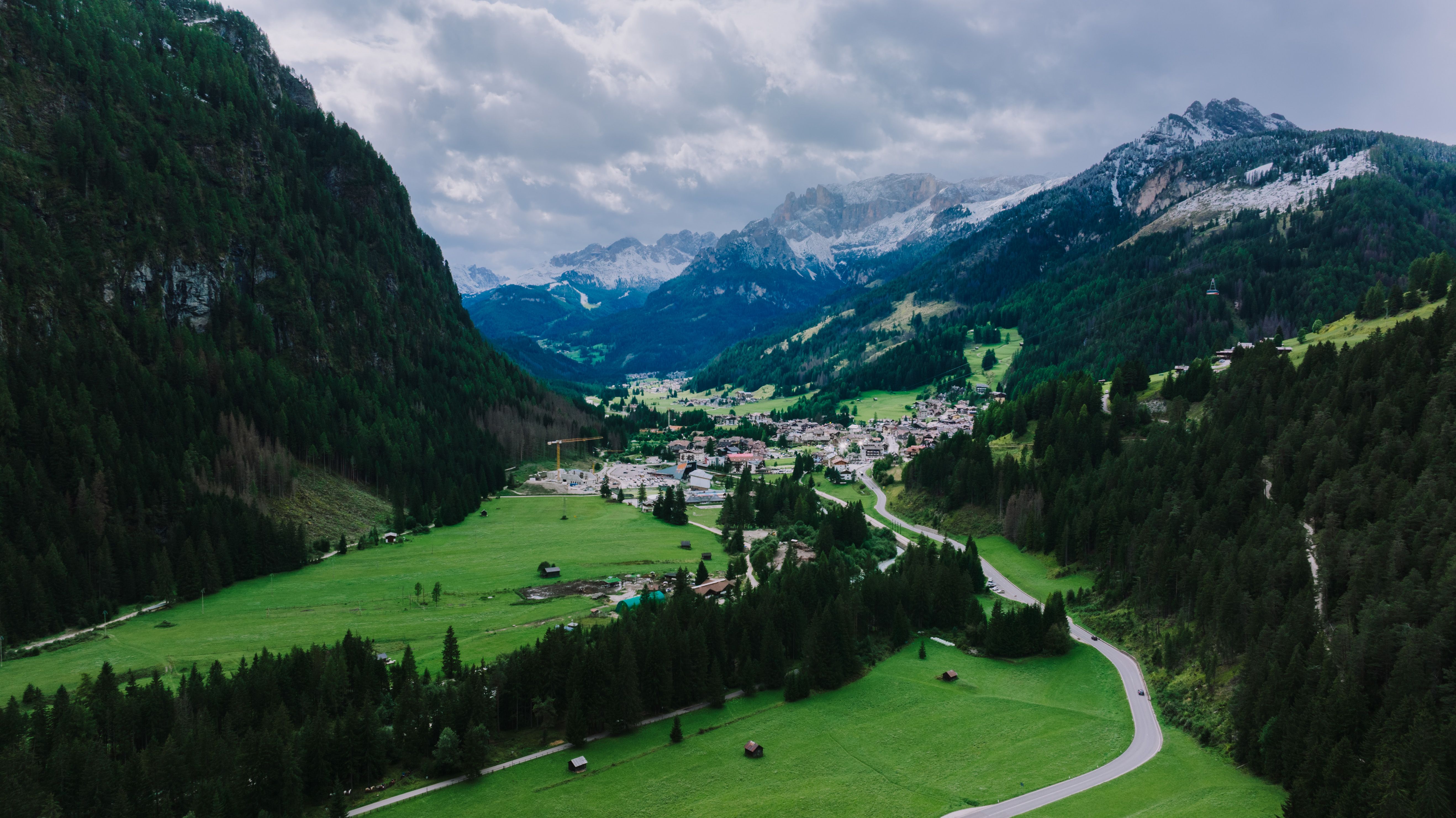Aerial View of Canazei in Trentino-Alto Adige, Italy · Free Stock Photo