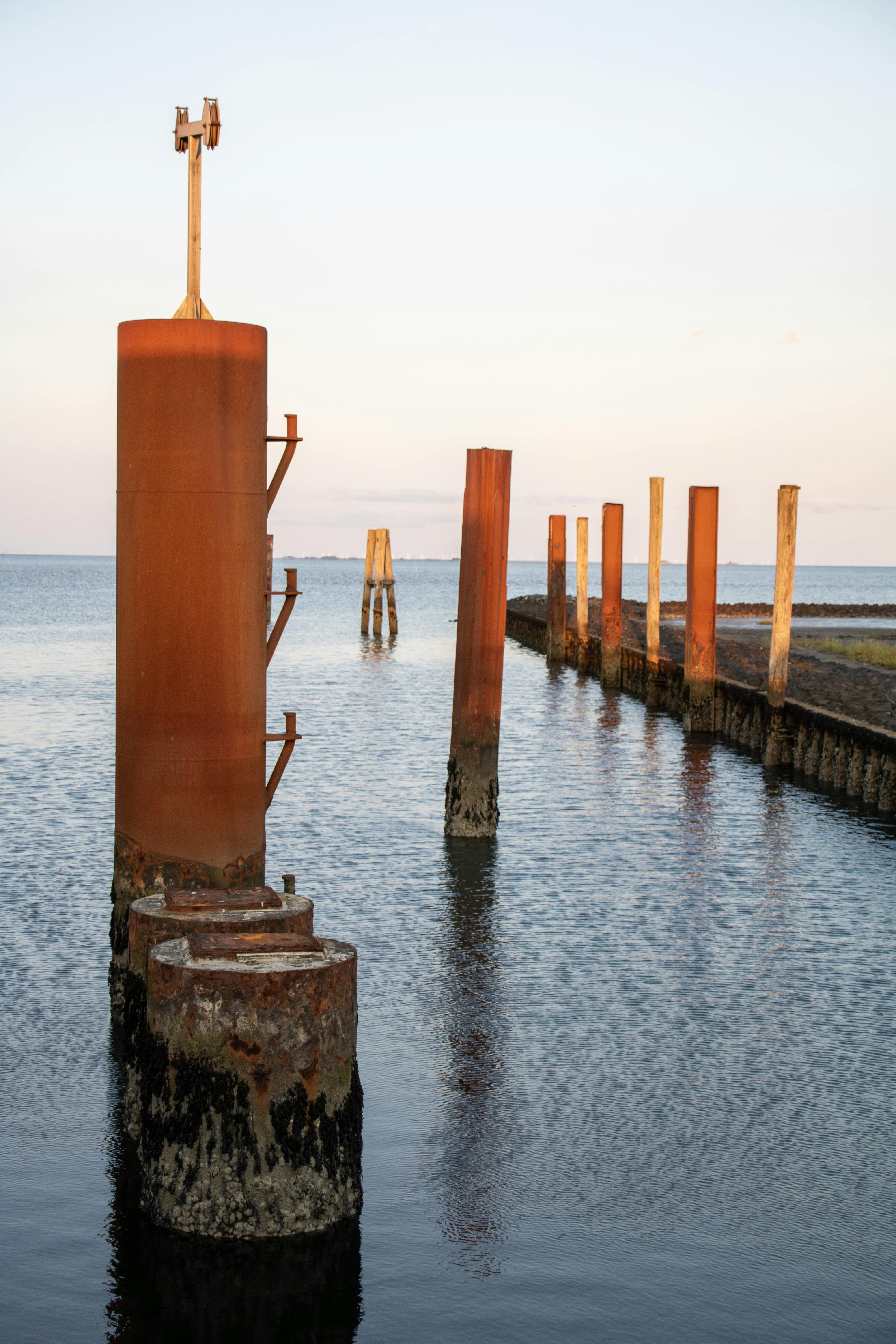 Rustic Metal Pilings in North Sea at Amrum · Free Stock Photo