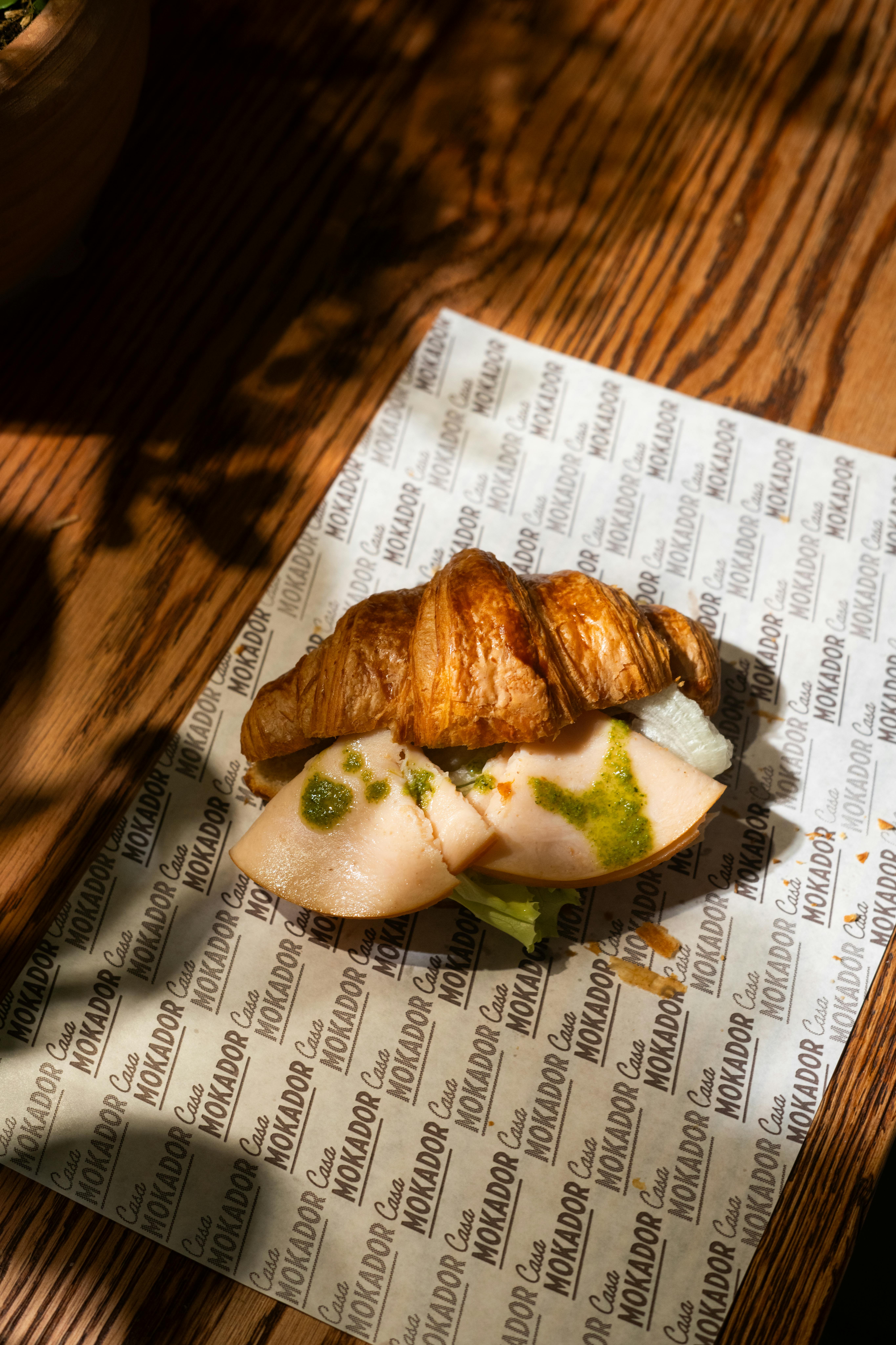 Italian Croissant Sandwich with Pear and Cheese · Free Stock Photo