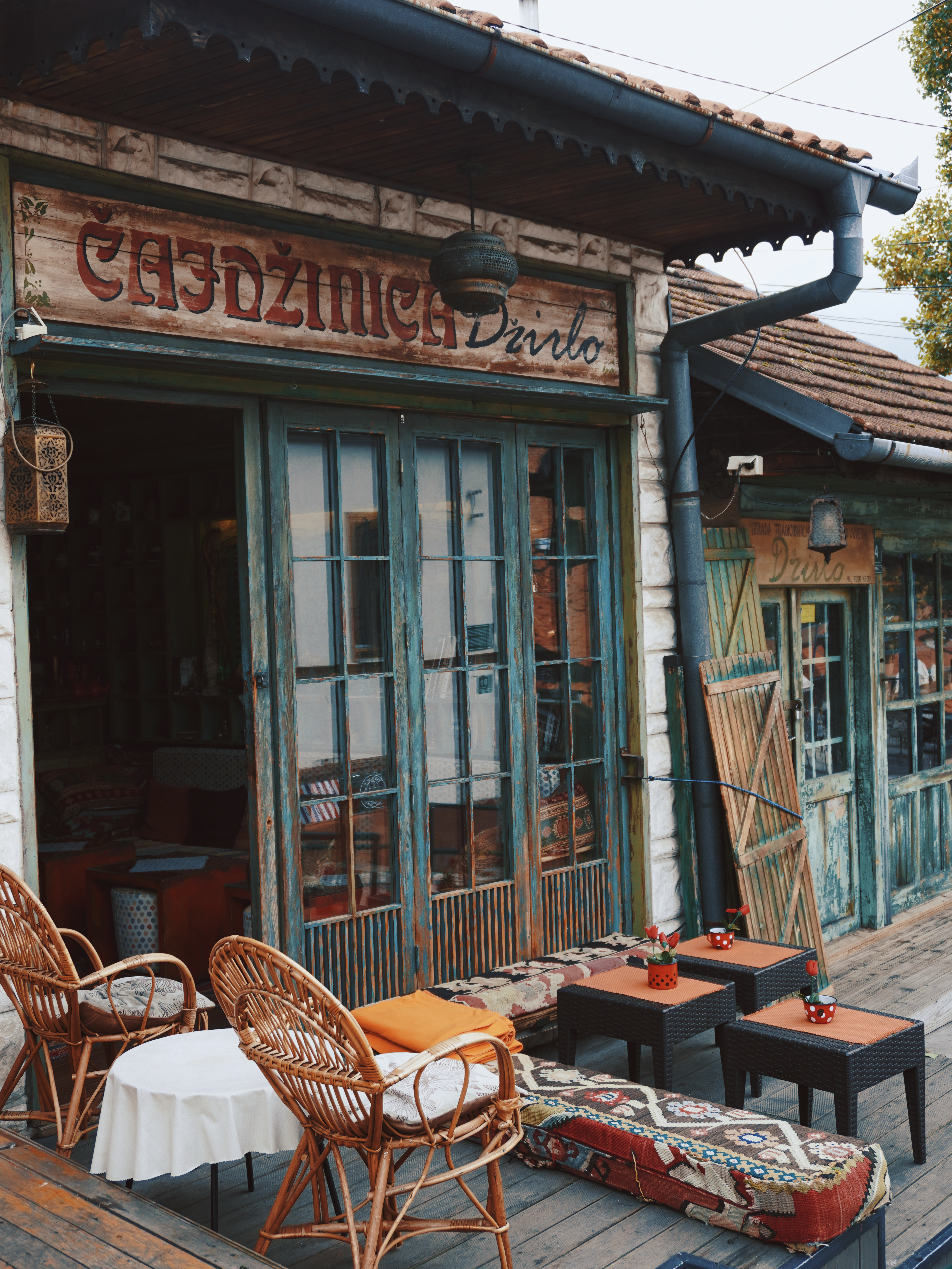Charming Sarajevo Coffee Shop Exterior Scene · Free Stock Photo